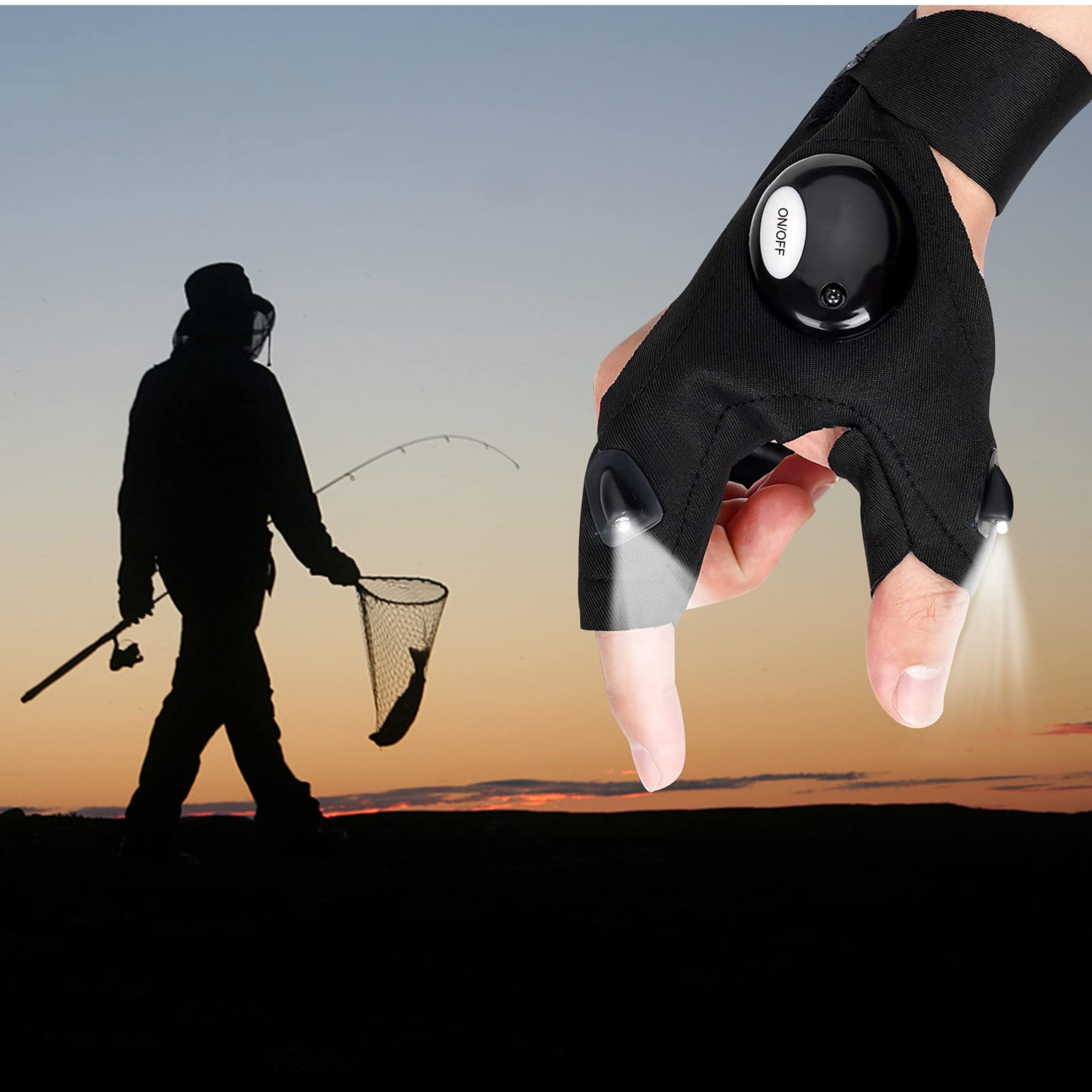 LED Flashlight Waterproof Gloves, Gifts for Men, Unique Camping Gadgets ...