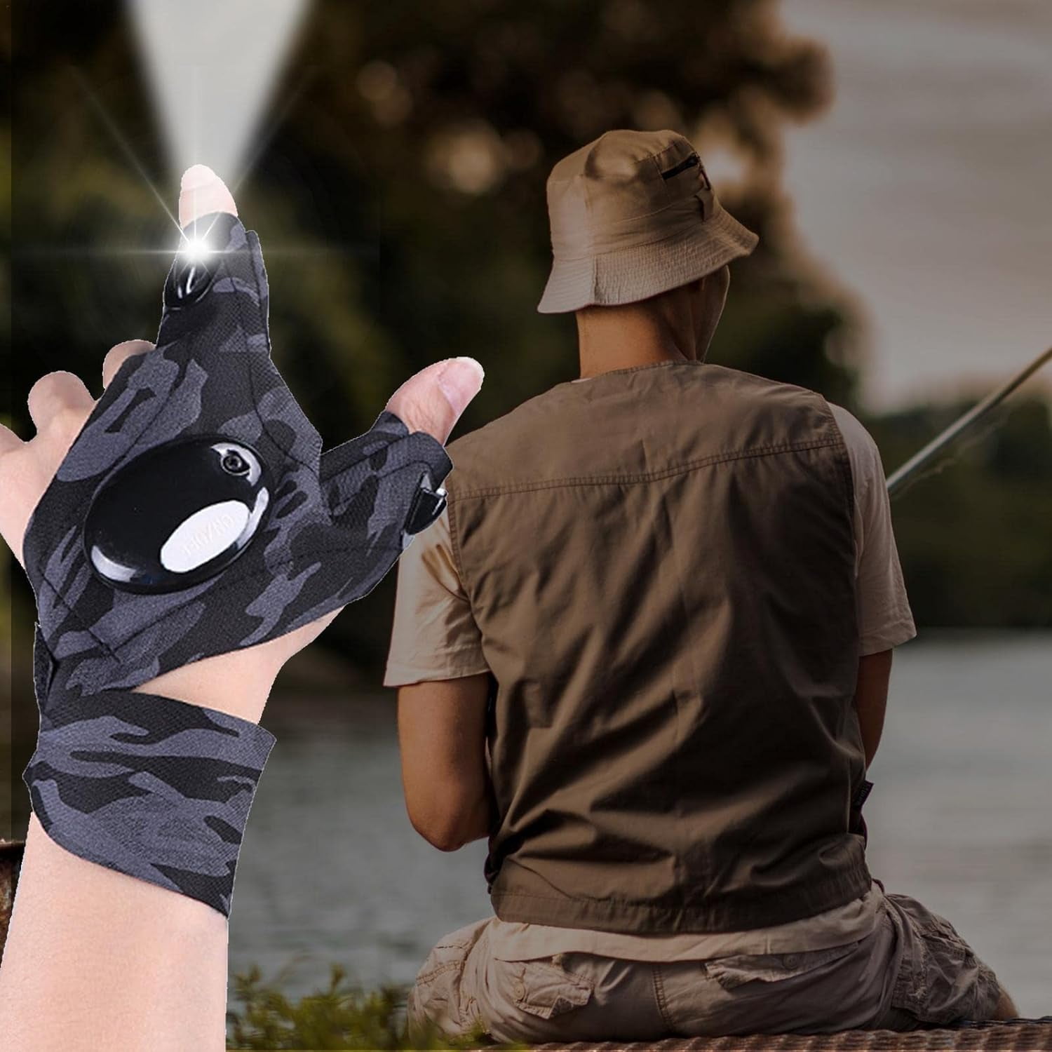 LED Flashlight Waterproof Gloves, Gifts for Men, Unique Camping Gadgets ...