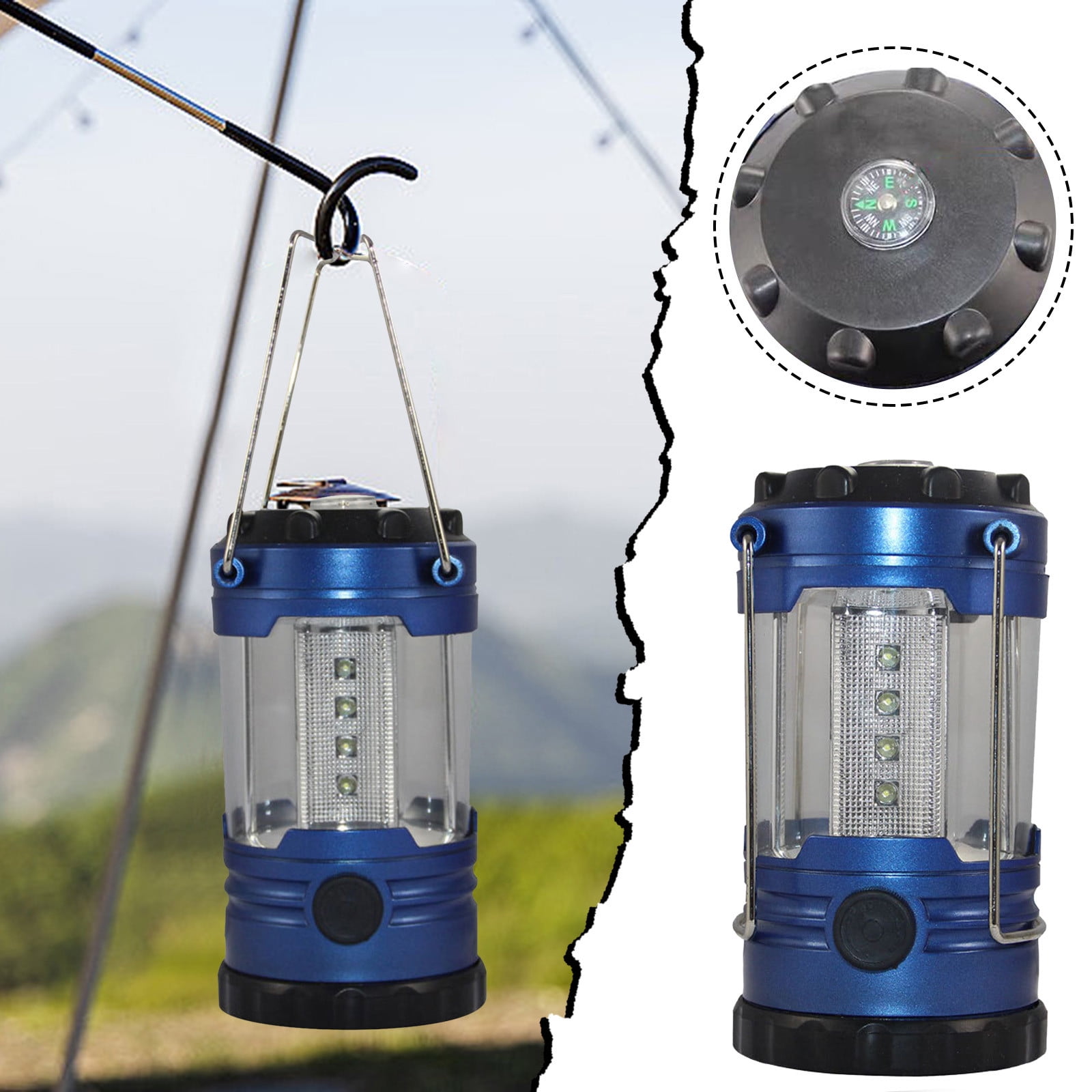 LED Flashlight With 360° And Compbumm For Camping Fishing And Emergency ...