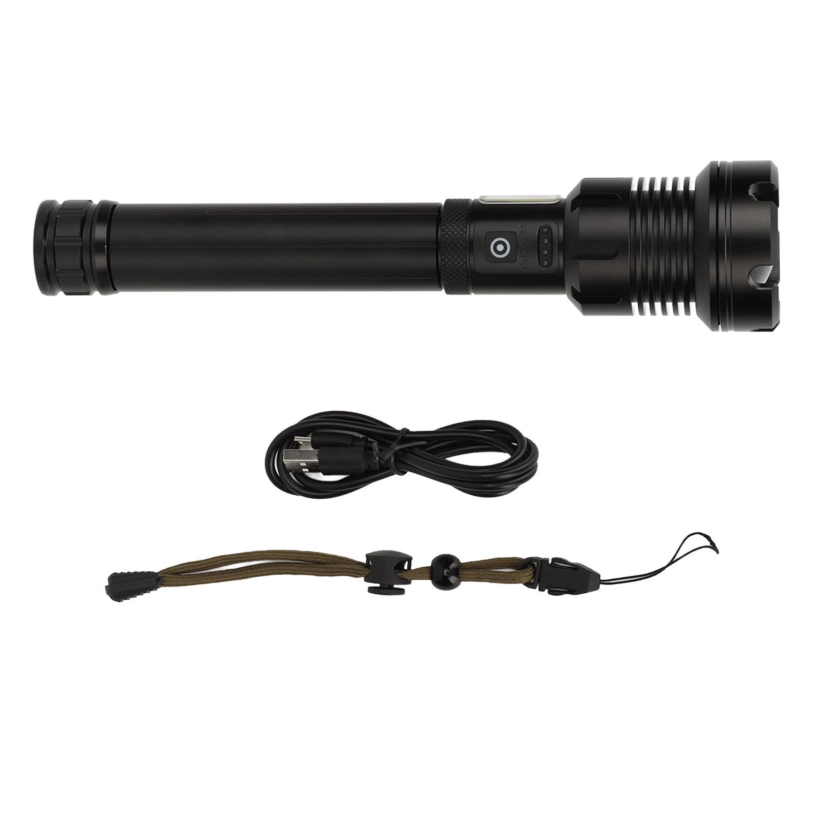 LED Flashlight with COB USB Charging Zoomable Telescopic Flashlight Red ...