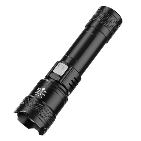 LED Flashlight with Zoom, Type-C Fast Charging & Power Display, Bright ...