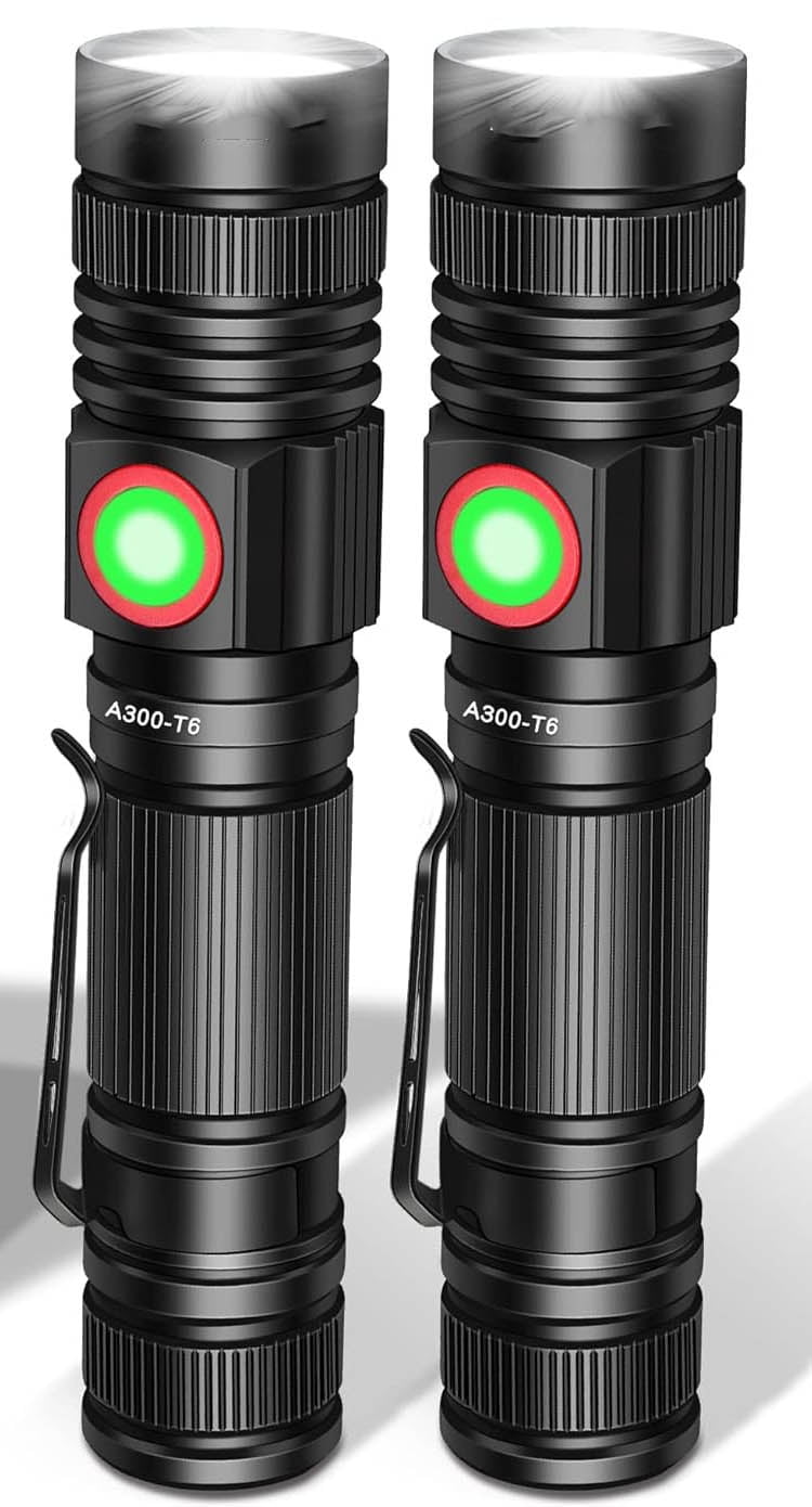 LED Flashlights Rechargeable USB, High Lumens, Small and Bright Pocket ...