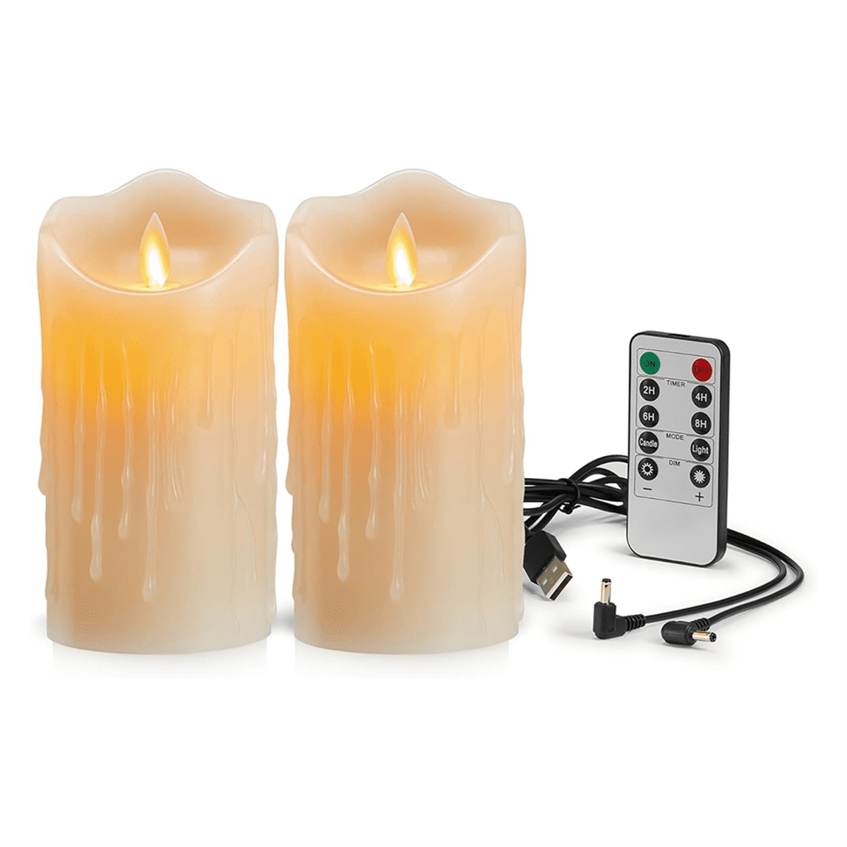 LED Flickering Flameless Candles,Rechargeable Candle,Real Wax Candles ...
