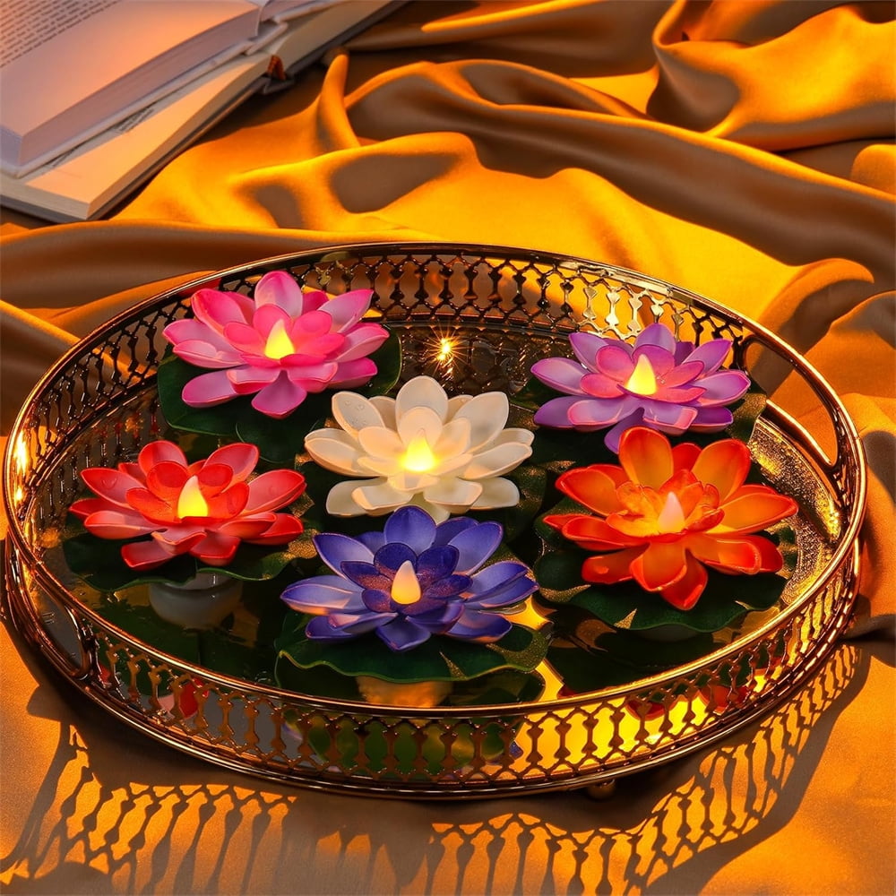 LED Floating Water Sensor Lotus Lights,Artificial Flower Lamp for Home ...
