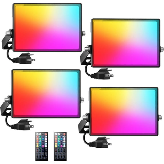 LED Flood Light Outdoor 30W 2500LM, Color Changing RGBW Floodlight with ...