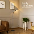 Jurulu LED Floor Lamp, 27W Main Lamp, 7W Side Reading Lamp, Remote ...