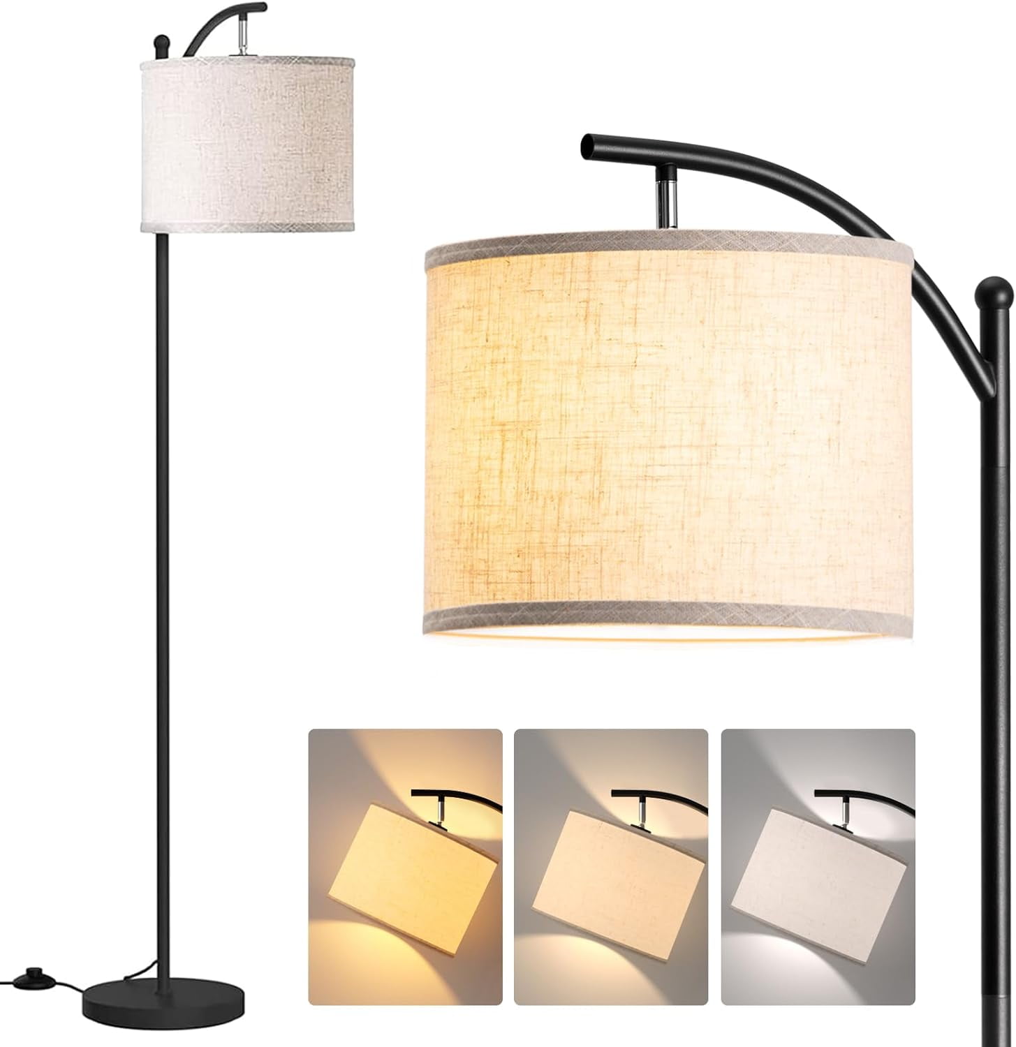 LED Floor Lamp for Living Room, Dimmable Standing Lamps with Foot ...