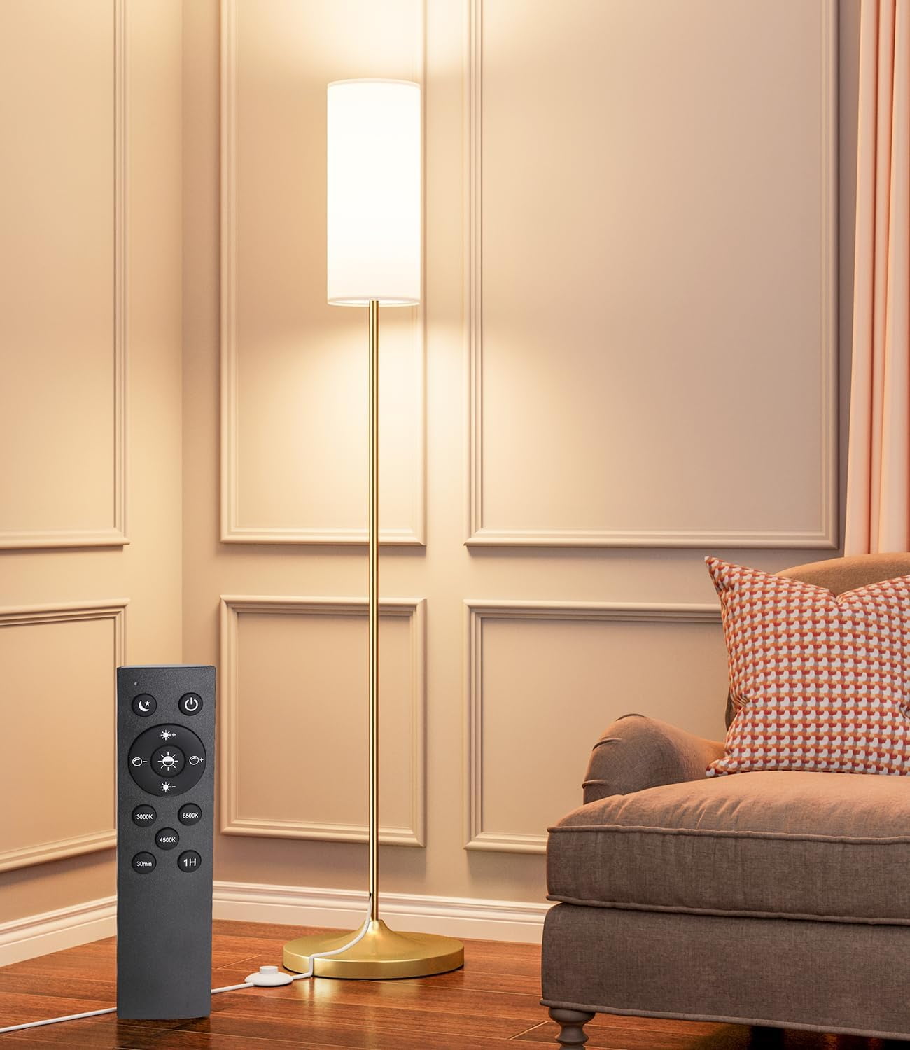 LED Floor Lamp for Living Room, Dimmable Standing Lamps with Foot ...