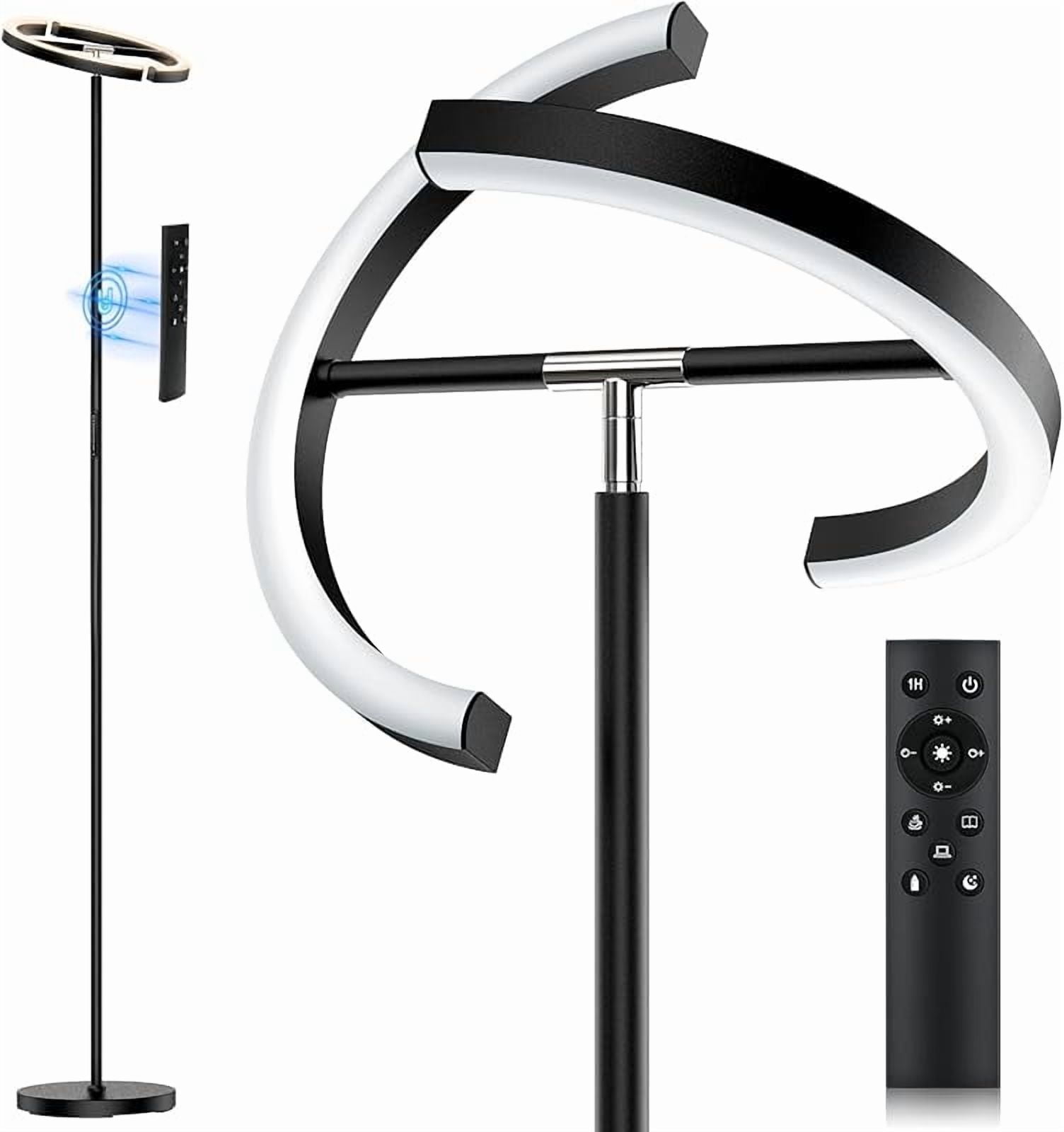 LED Floor Lamp - Rotatable Standing Lamp with Touch & Remote Control ...