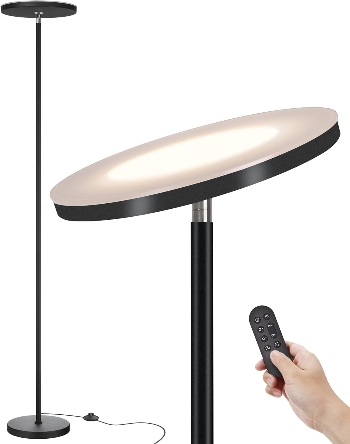 LED Floor Lamp – Super Bright Torchiere with Remote & Foot Switch ...