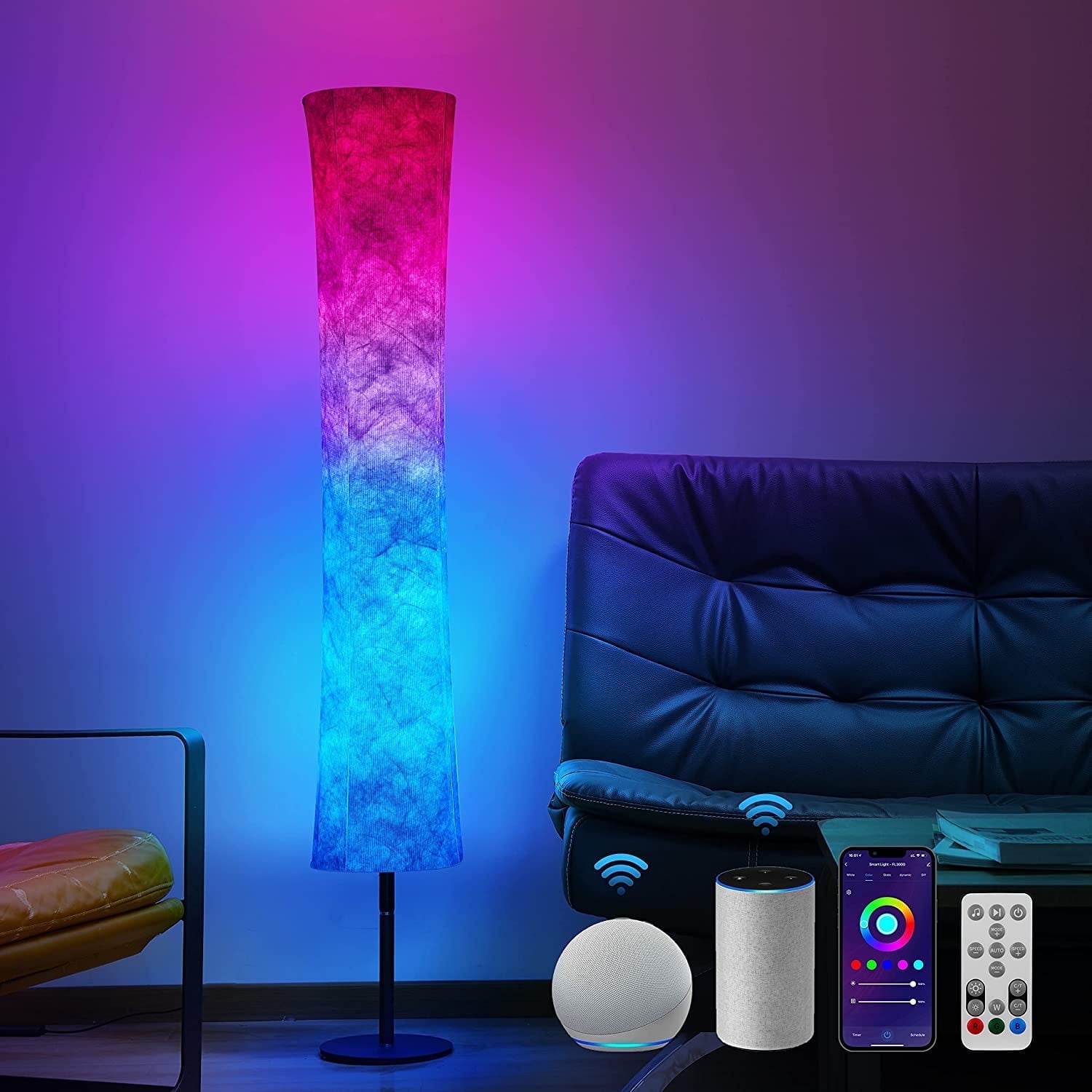 LED Floor Lamp for Living Room, RGB Color Changing Dimmable 59 ...