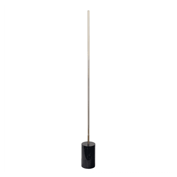 LED Floor Lamp with Faux Marble Base - Brassed Finish - On/Off Switch ...