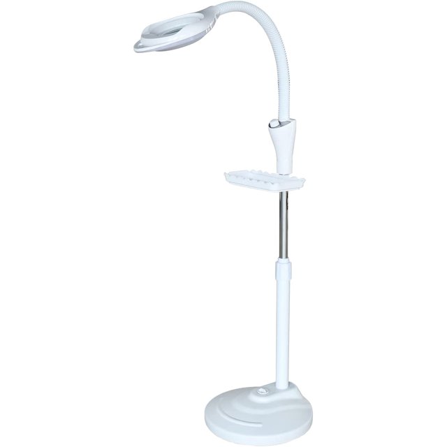 LED Floor Magnifying Lamp, 16X Light Adjustable Angle Height Lighted ...