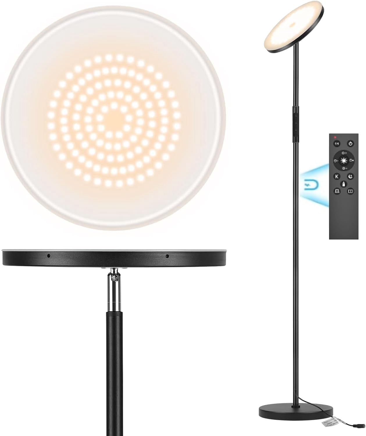 LED Floor lamp, Super Bright 30W LED Equivalent to 300W Modern Floor ...