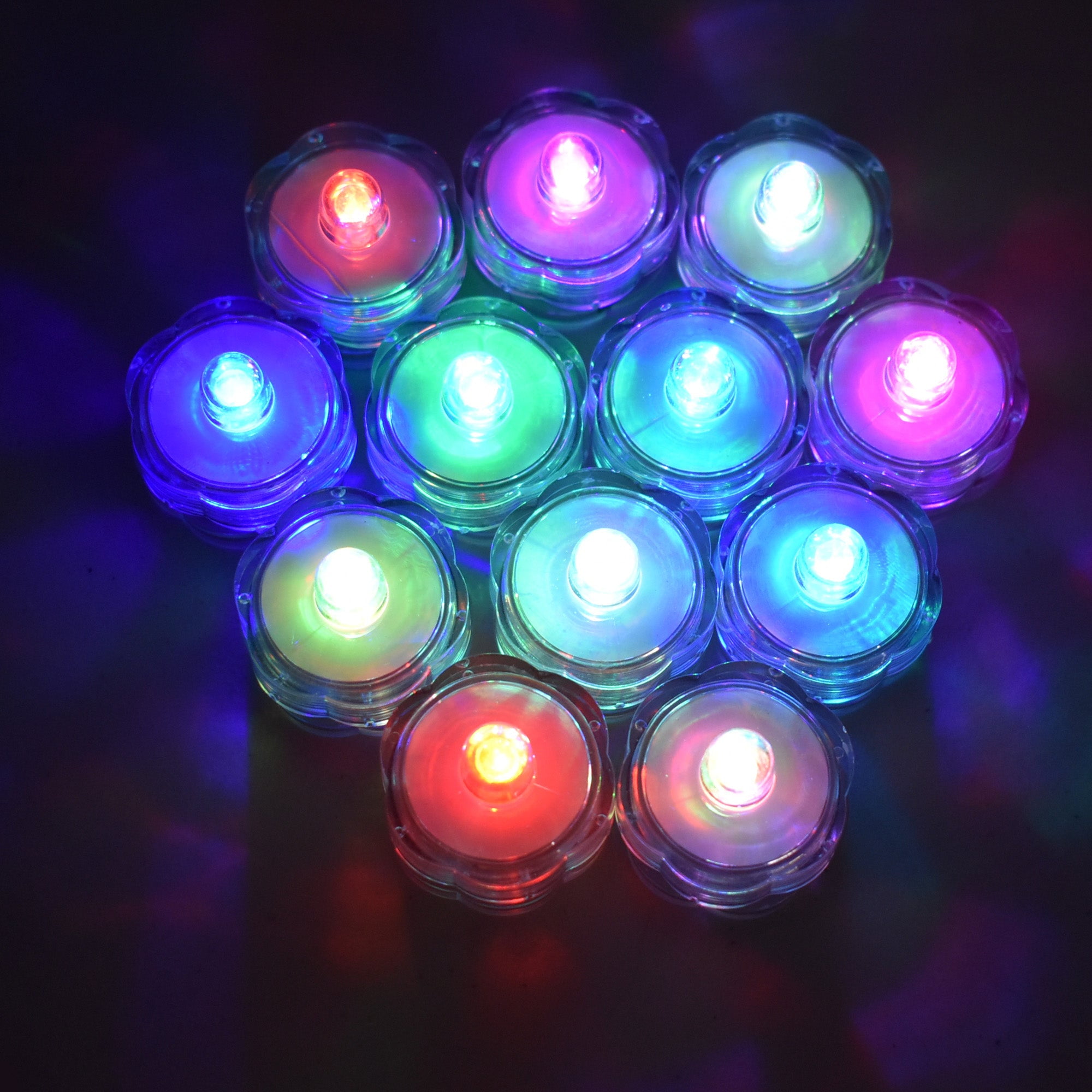 LED Floral Submersible Base Lights, 1-1/2-Inch, 12-Count - Multicolor ...