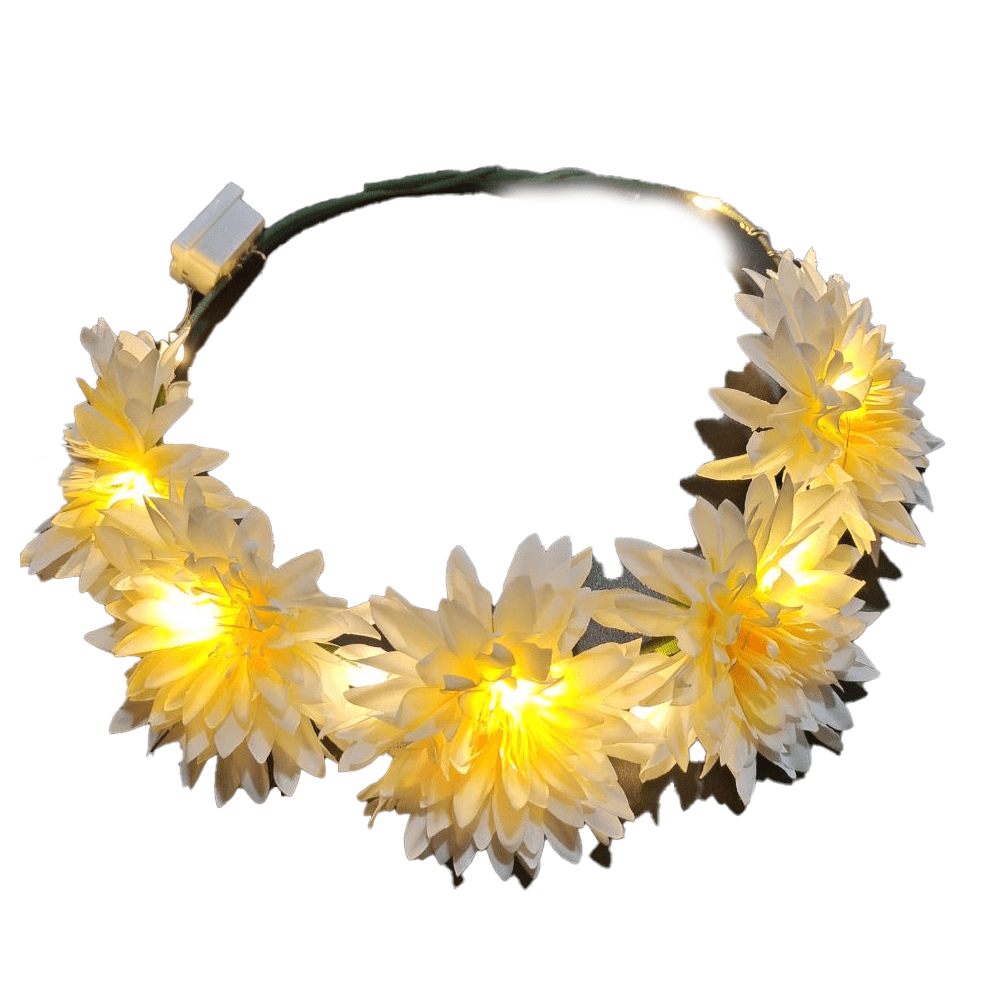 LED Flower Crown, Flower Wreath Headband Luminous Led Flower Headpiece ...