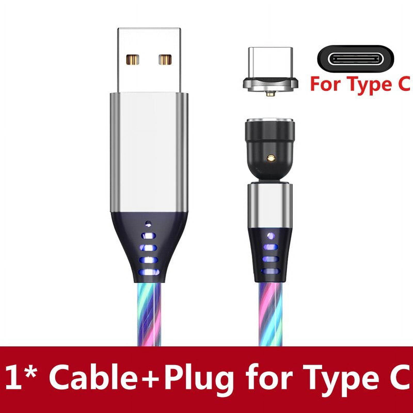 LED Flowing Light Charging Magnetic USB Cord Glow Type C Cable Magnetic ...