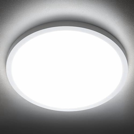 LED Flush Mount Ceiling Light Fixture, 6000K Cool White, 2400LM, 12 ...