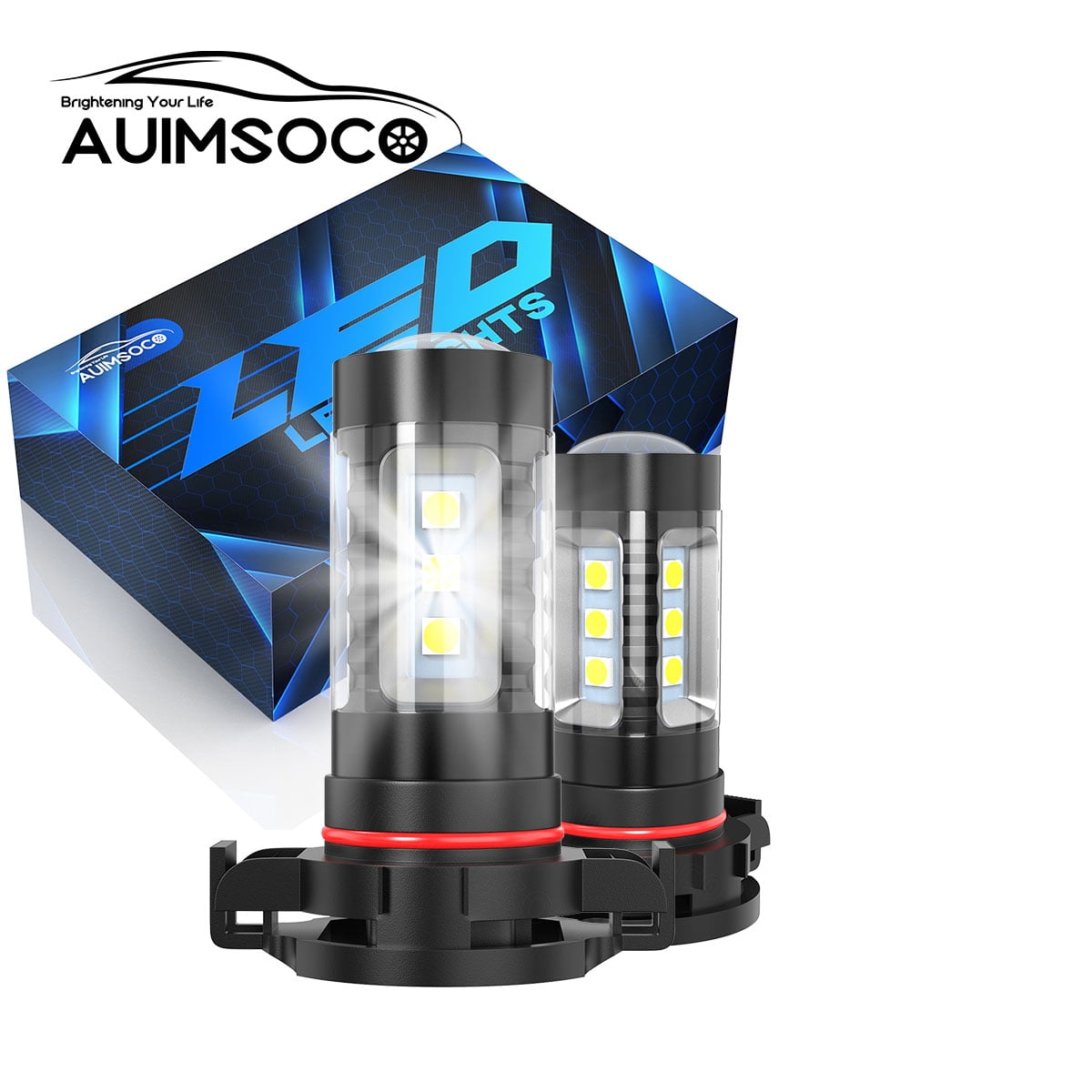 LED Fog Light Bulbs 2Pcs 5202/H16 6000K Xenon White 4000lm Super Bright ...
