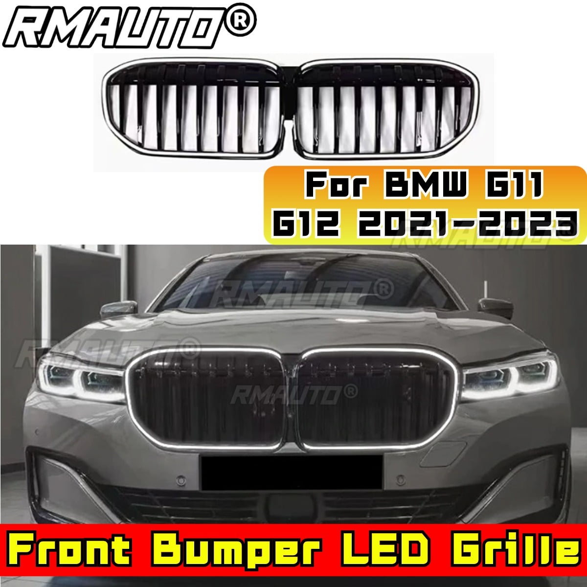 LED Front Racing Facelift Upper Radiator Grille For BMW 7 Series G11 ...