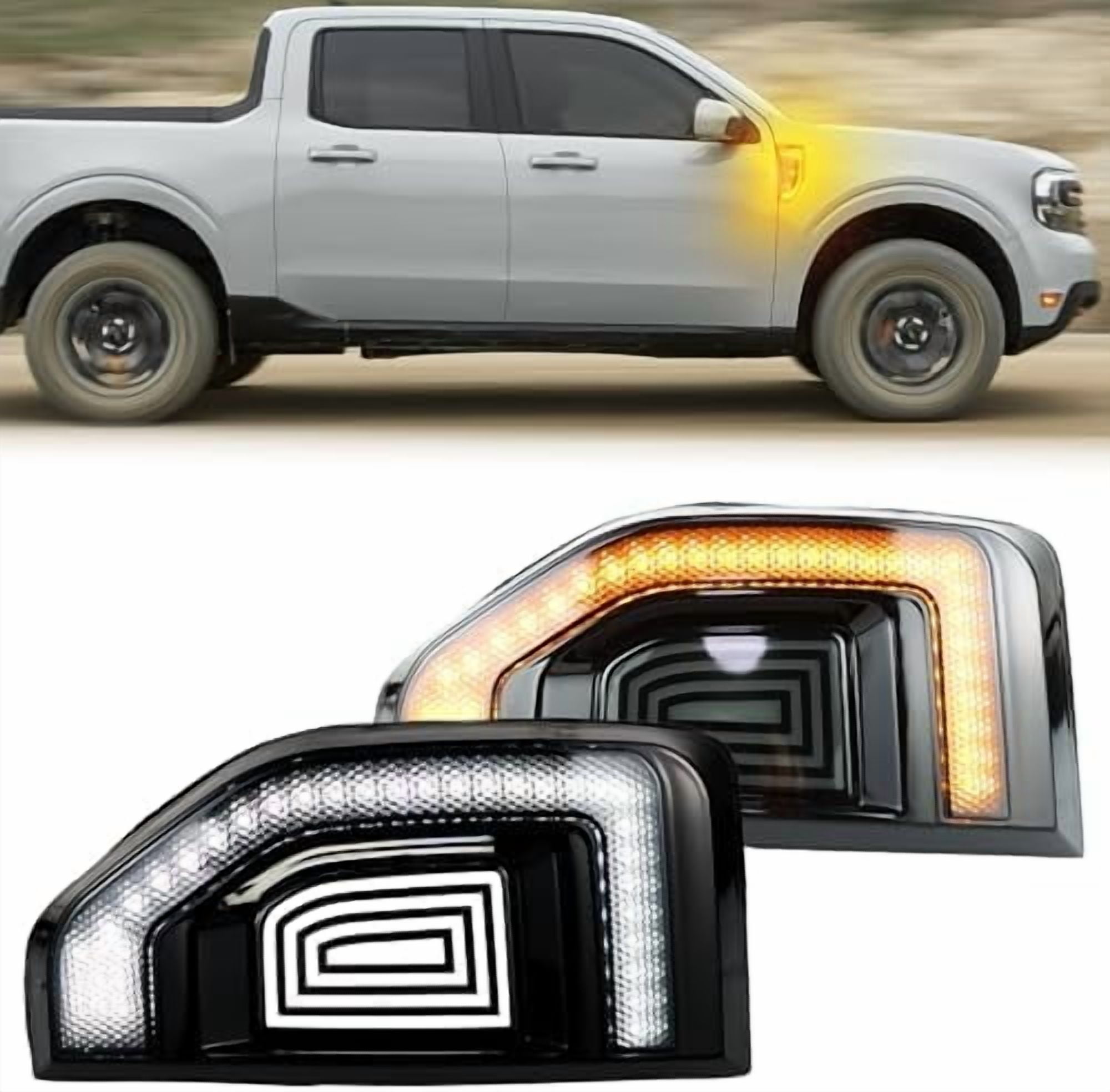 LED Front Side Marker Light DRL Amber Sequential Turn Signal Lamp 2 in ...
