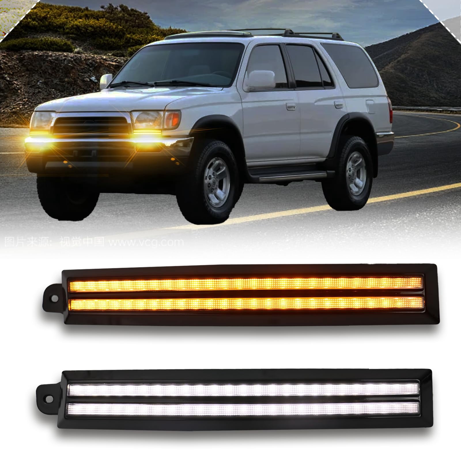 LED Front Side Marker RRF12 Headlight Daytime Running Lamp Amber ...