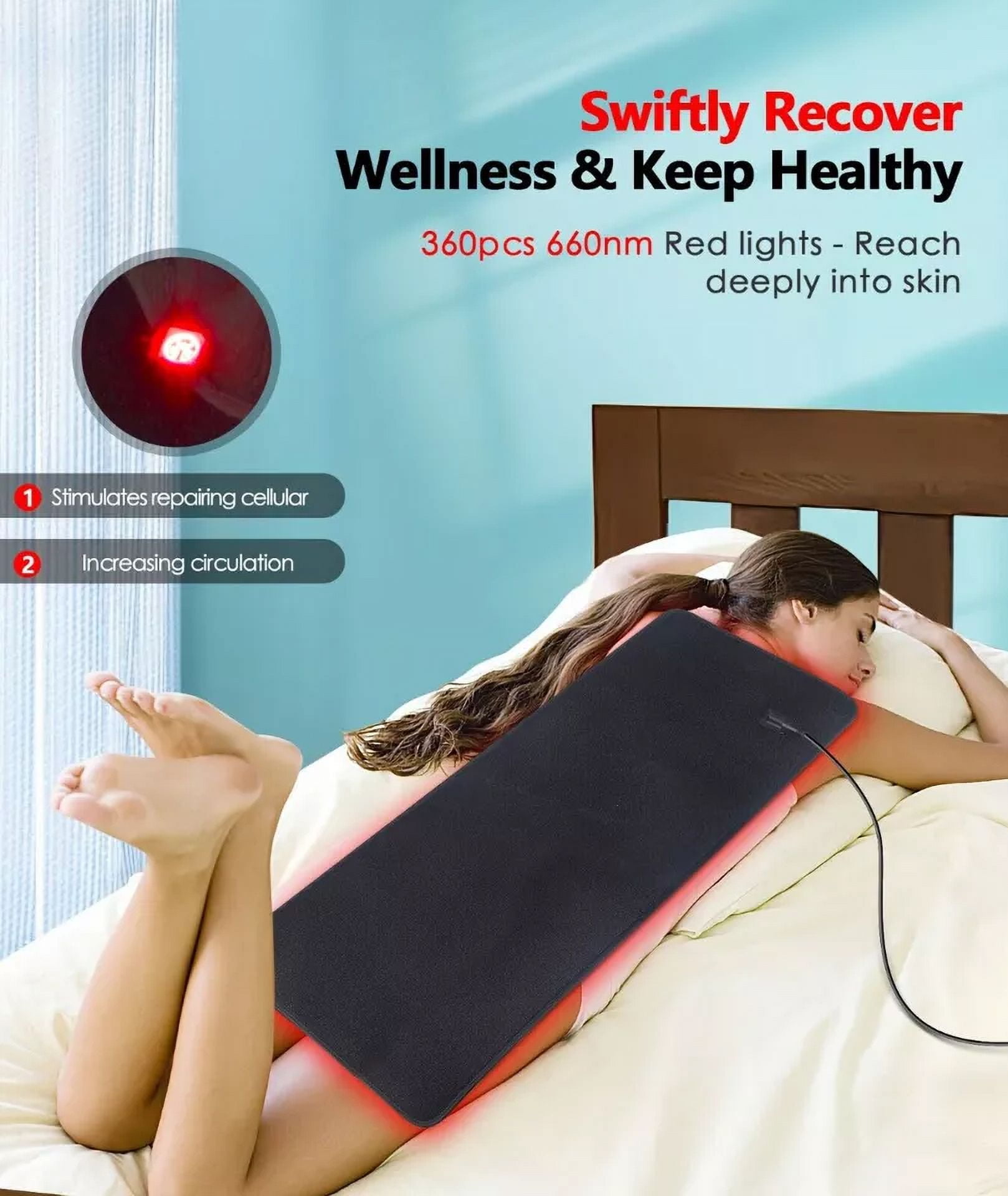 LED Full Body Mat Device Back Muscle Pain Relief Red Light Therapy Pad ...