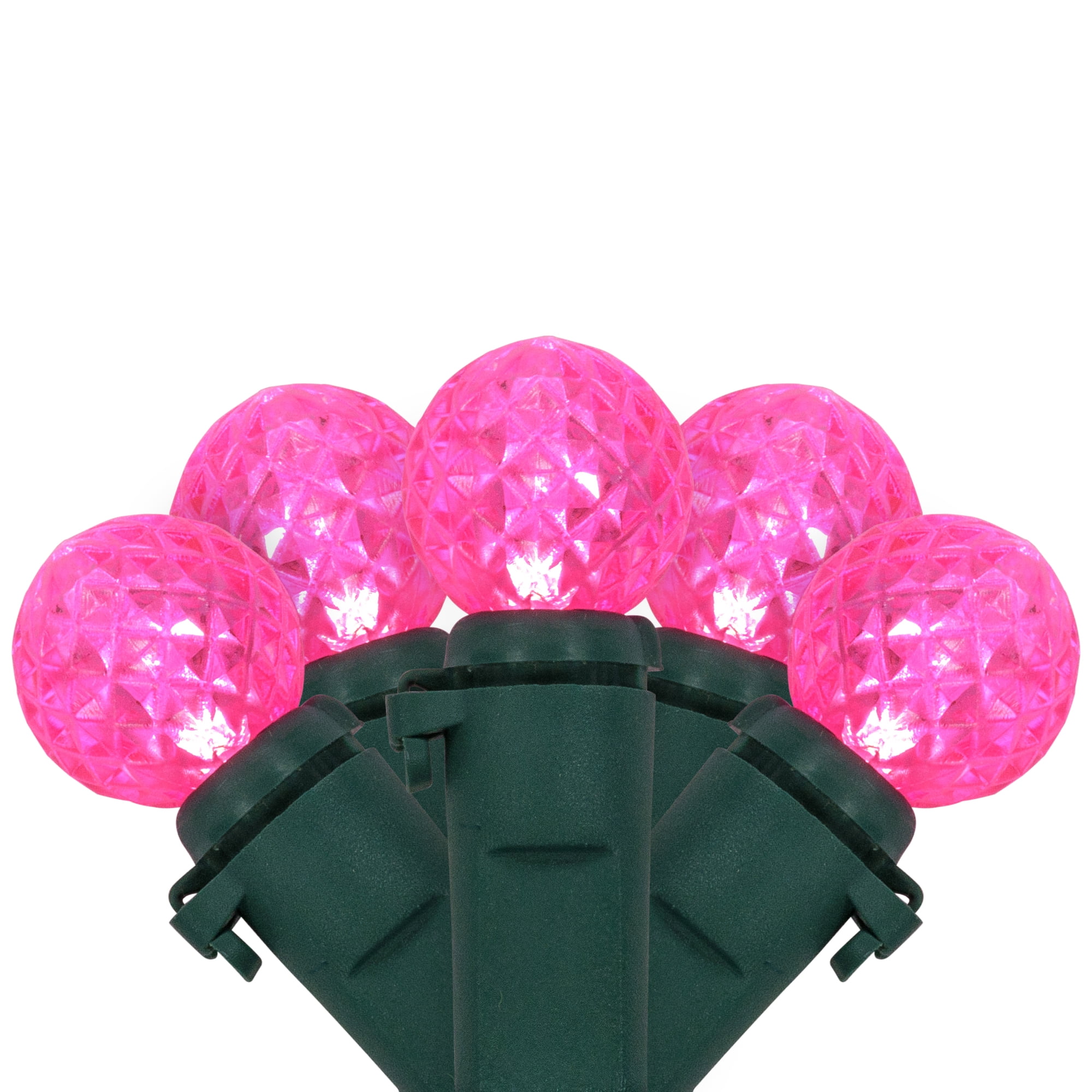 Northlight LED G12 Berry Christmas Lights - Pink - 16' Green Wire - 50 ...