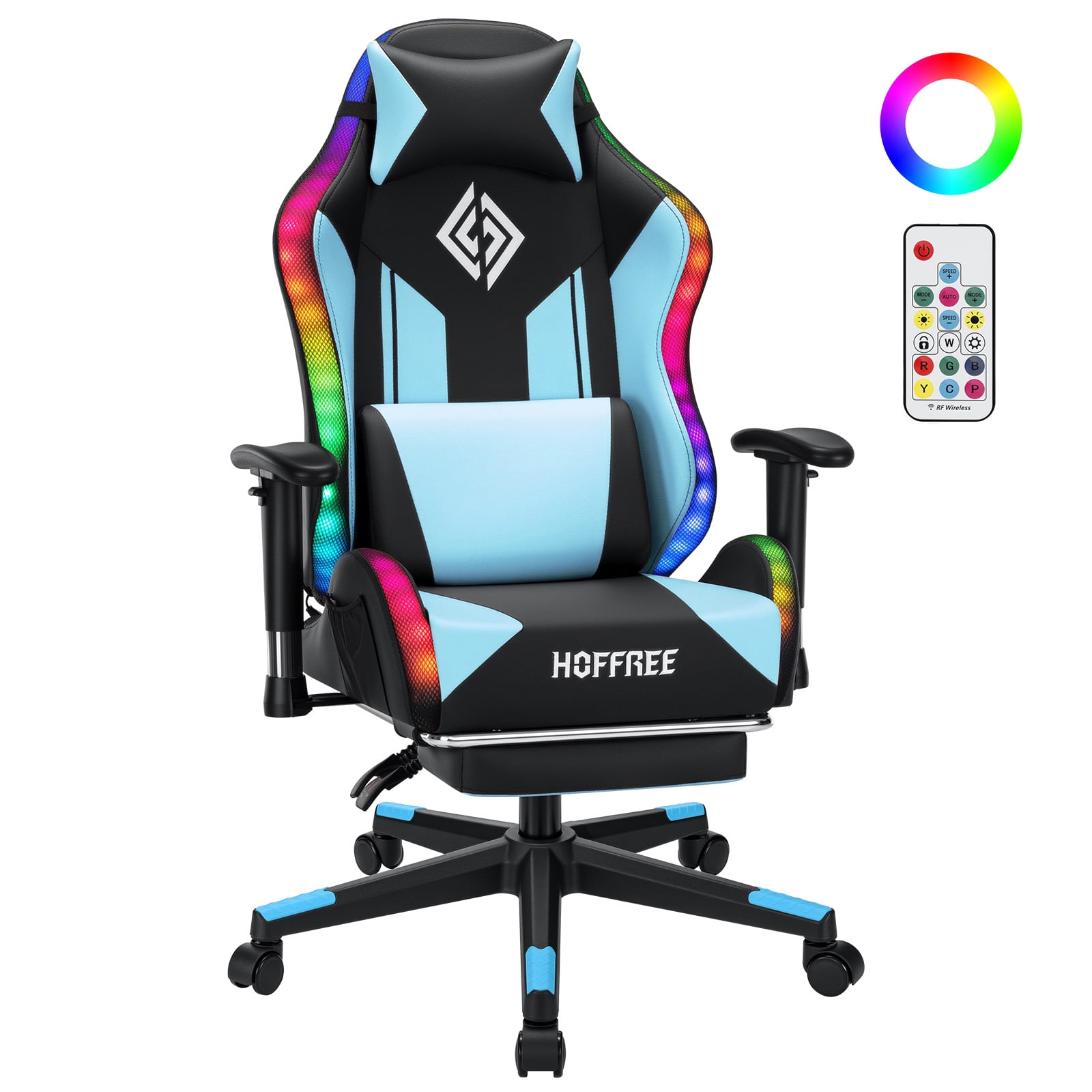 Hoffree LED Gaming Chair for Kids 8-14 Gaming Chairs for Teens with ...