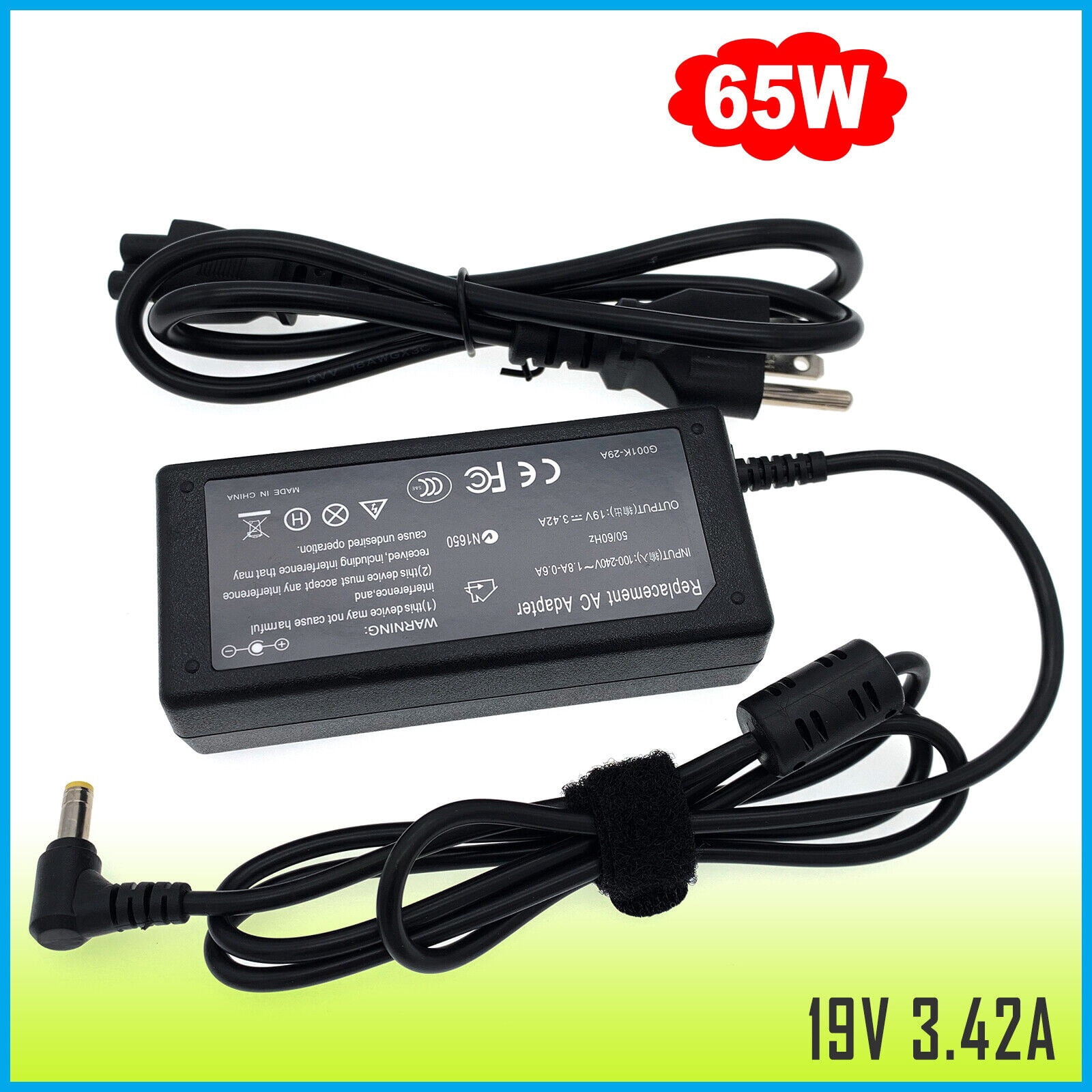 LED Gaming Monitor Power Cord Charger 65W AC Adapter For Gigabyte G27F ...