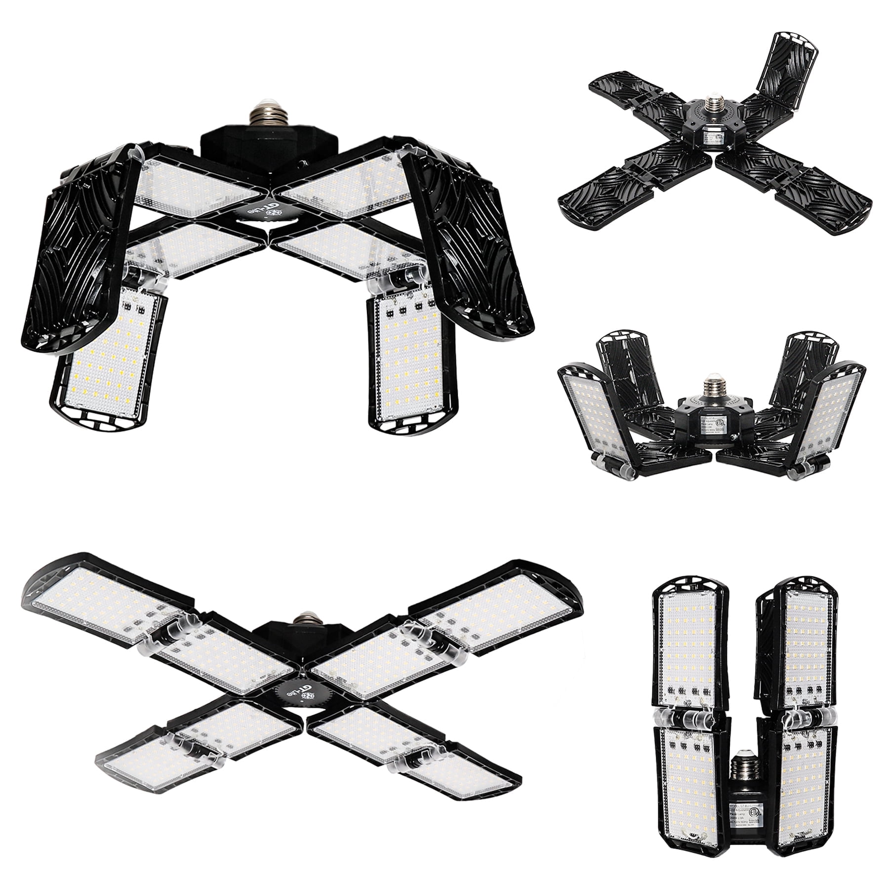 GT Lite LED Garage Light 200-Watt 20,000 Lumen Adjustable 8-Panel ...