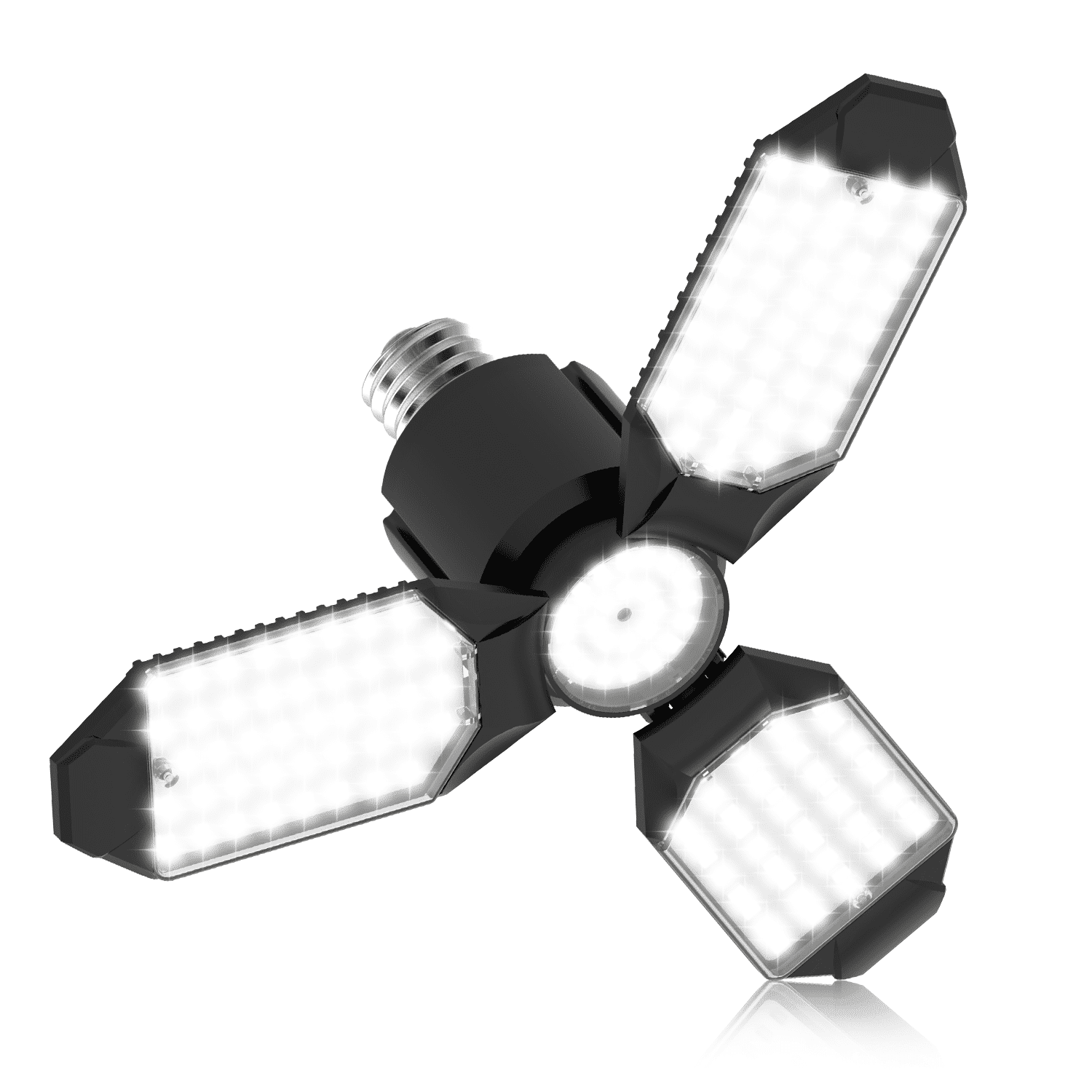 Toberich 8000LM LED Garage Light Bulb, 3+1 Deformable Panels, 6500K ...