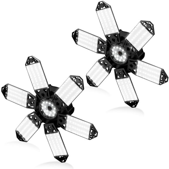 4 Pack LED Garage Lights, 120W Deformable LED Garage Ceiling Lights ...