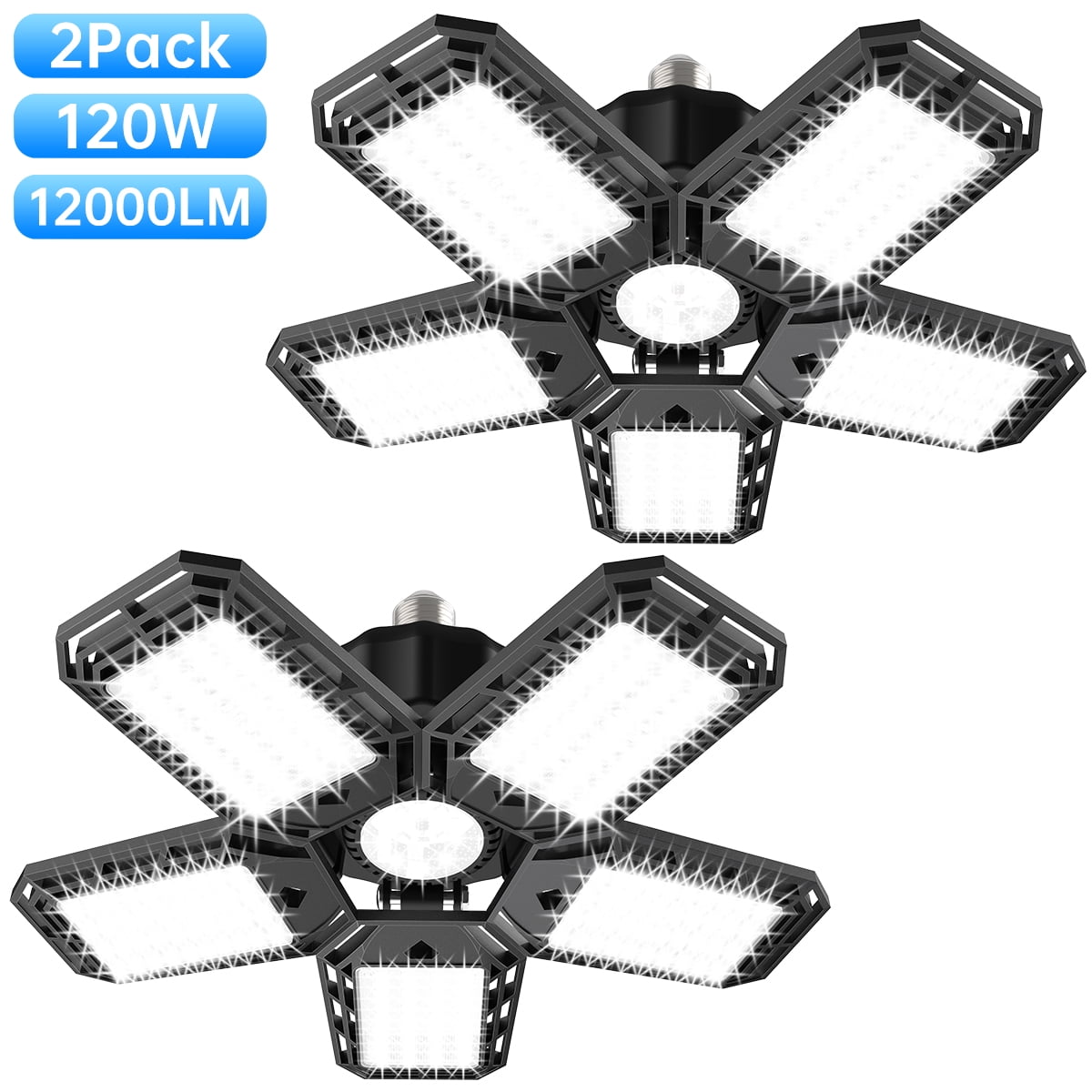 LED Garage Lights, 120W Deformable LED Shop Light - 12000LM 6500K ...