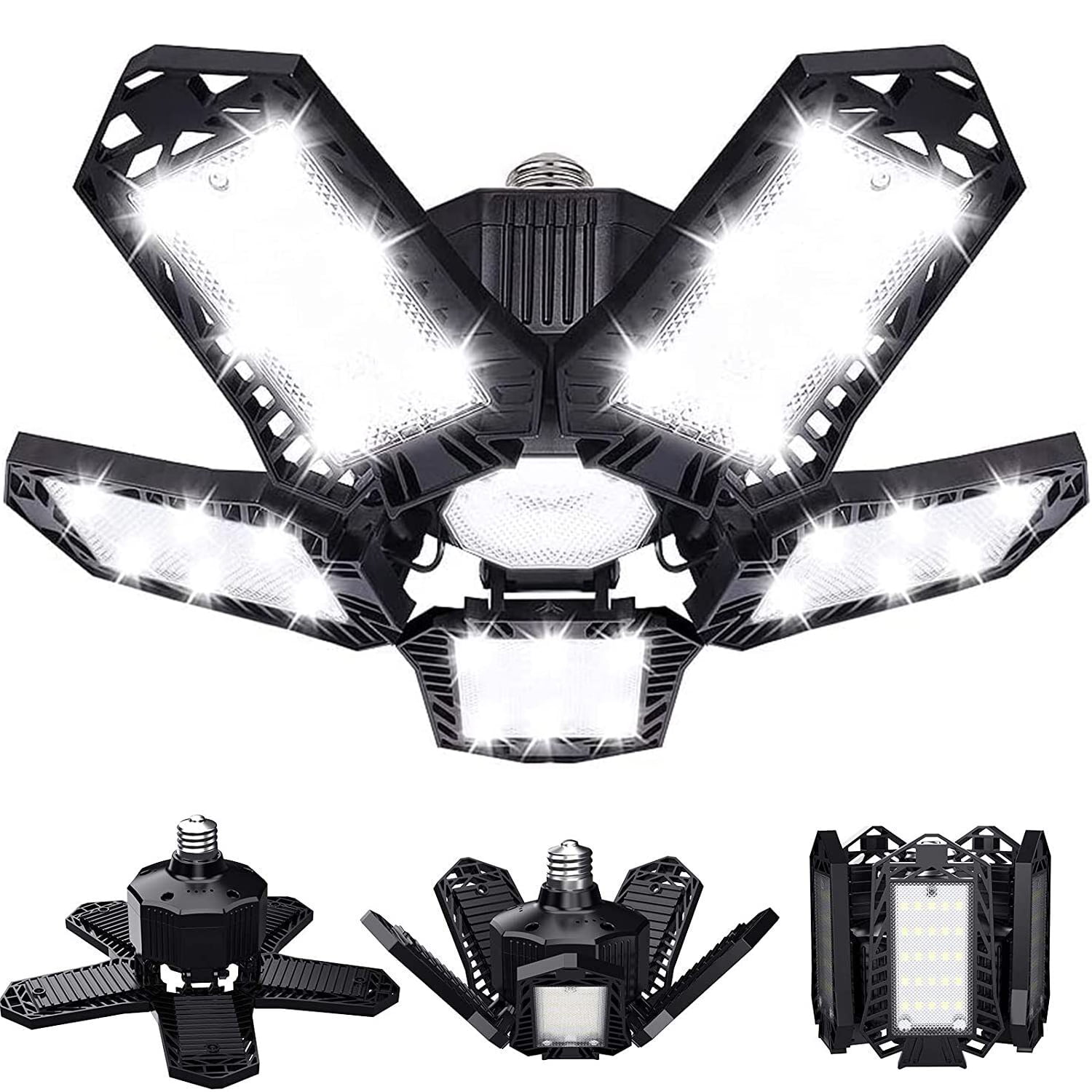 Walmart LED Garage Lights, 160W, 5 Adjustable Panels, E26/E27 for ...