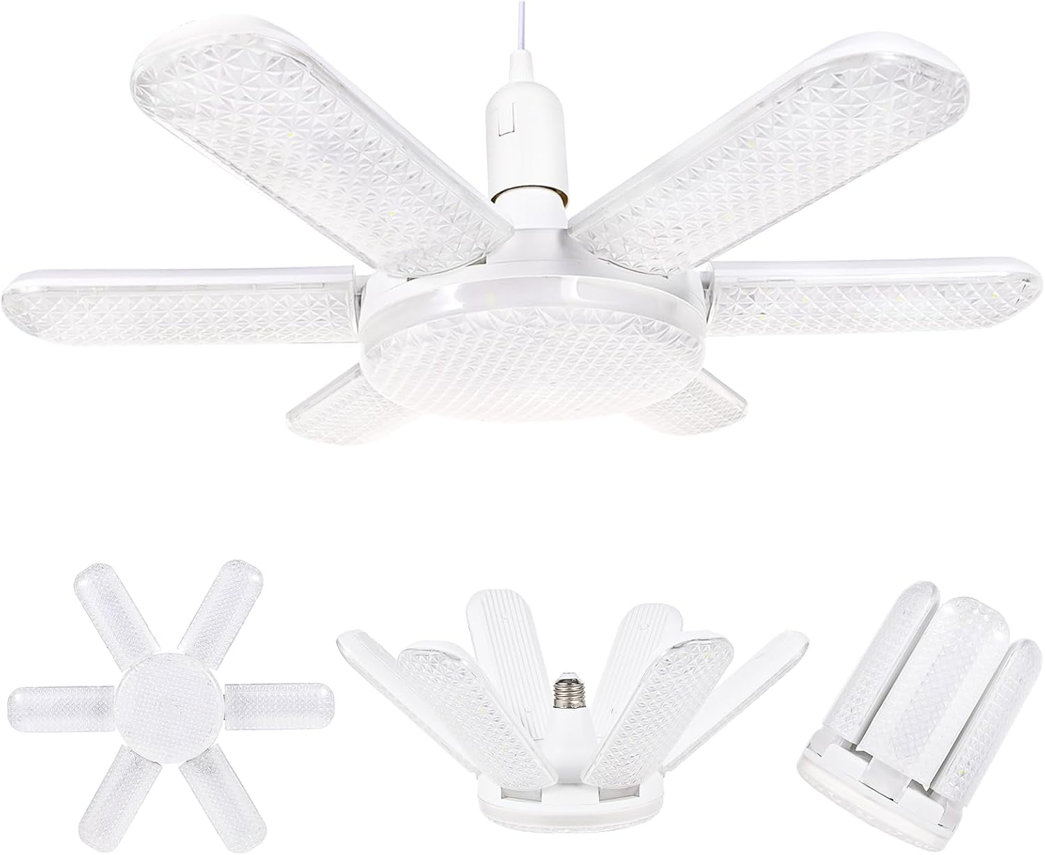 LED Garage Lights 1Pack, 65W Deformable Led Ceiling Lighting 6400LM E26 ...