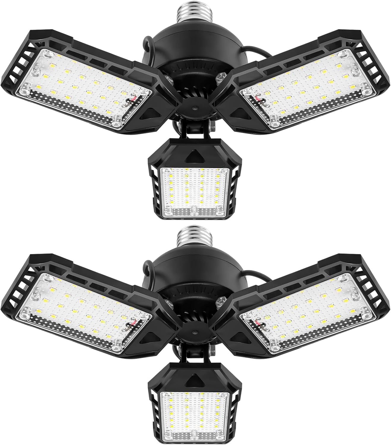 LED Garage Lights 2 Pack -80W, 8000LM 6500K Led Shop Light with 3 Deformable Panels, Basement ...