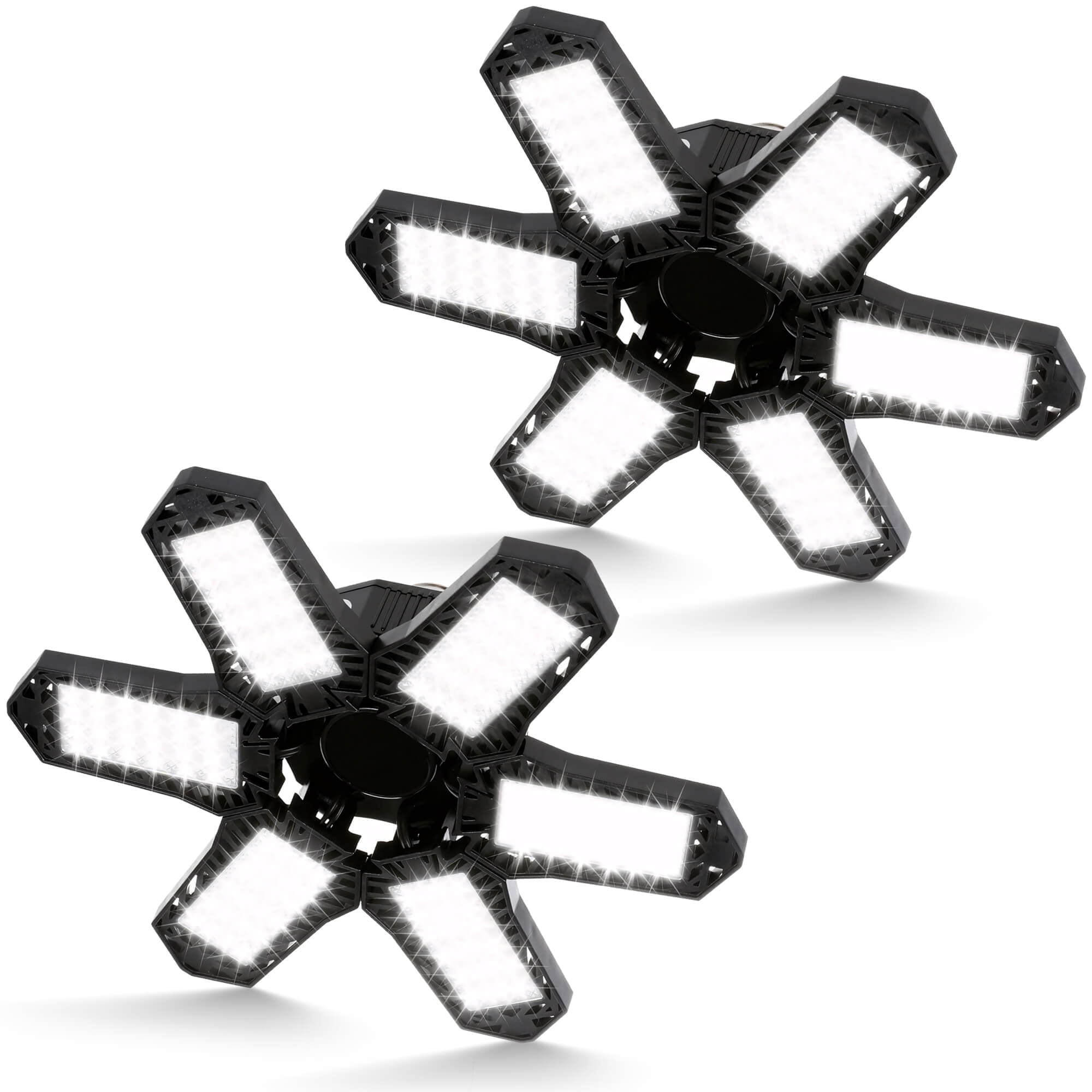 Ultra Bright LED Garage Lights, 2 Pack, 16000LM, 6 Adjustable Panels ...