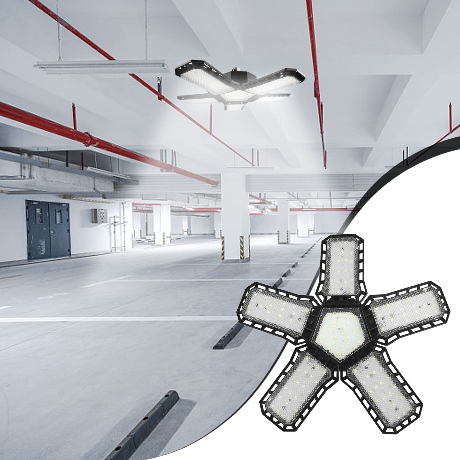 LED Garage Lights, Deformable LED Garage Ceiling Lights With ...