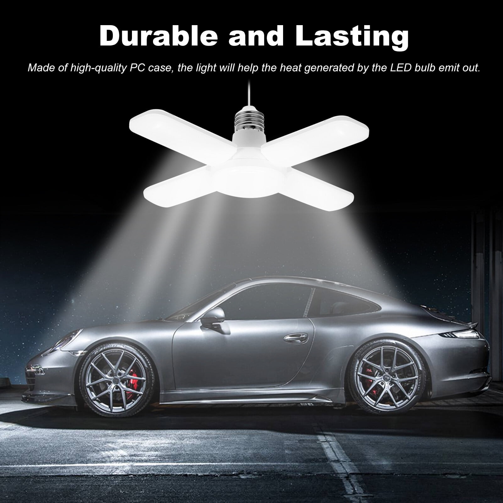 LED Garage Lights- Dimmable Ceiling, Ceiling with 4 Adjustable Panels ...