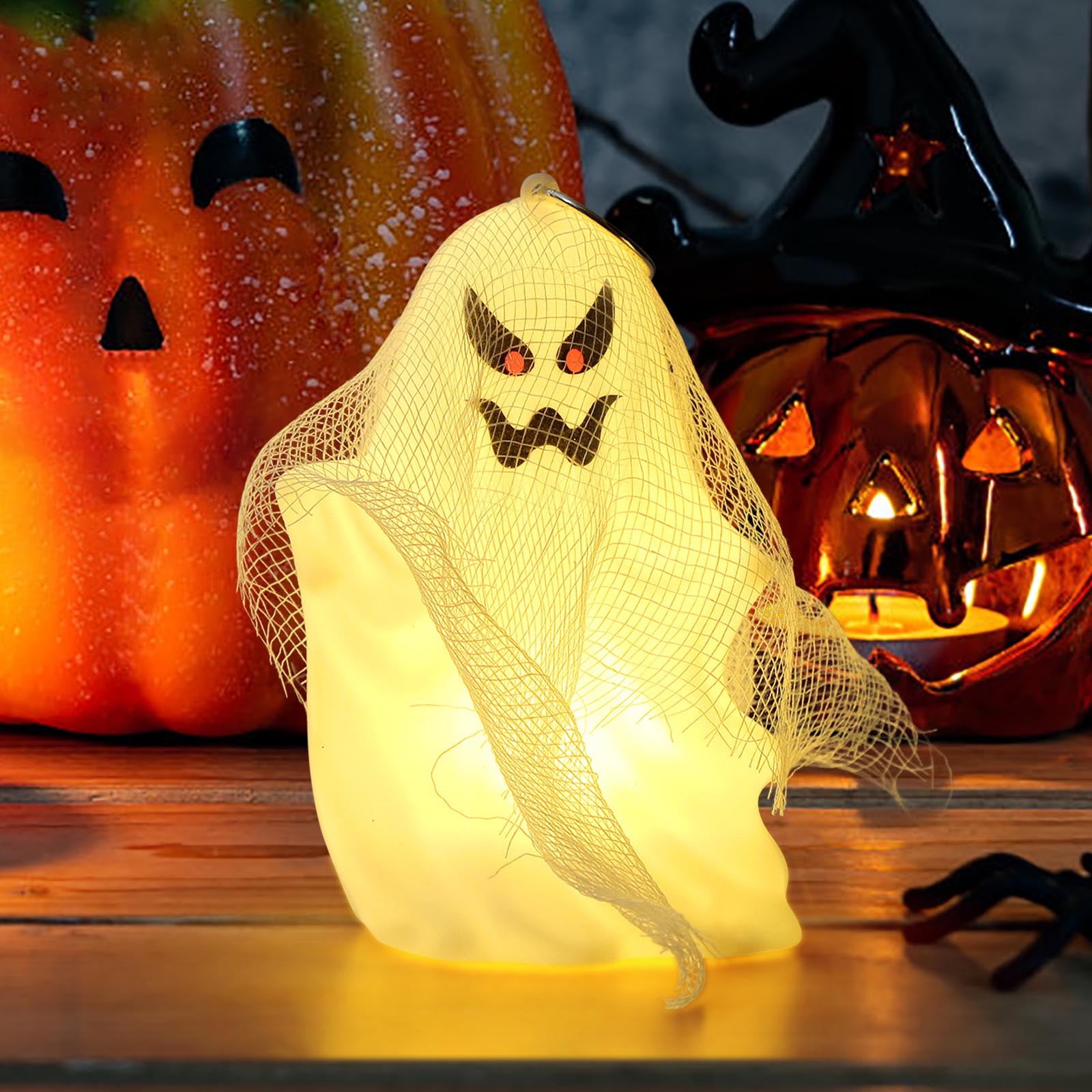 LED Ghost Battery Operated Halloween Lights, Halloween Ghost Wreath DIY ...