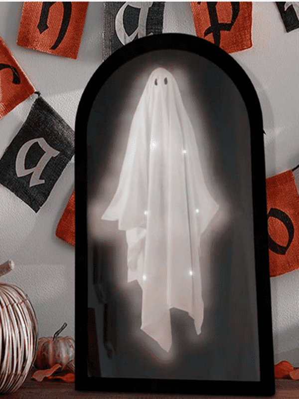 ‌LED Ghost Illusion Mirror – Halloween Decoration with Floating Scary ...