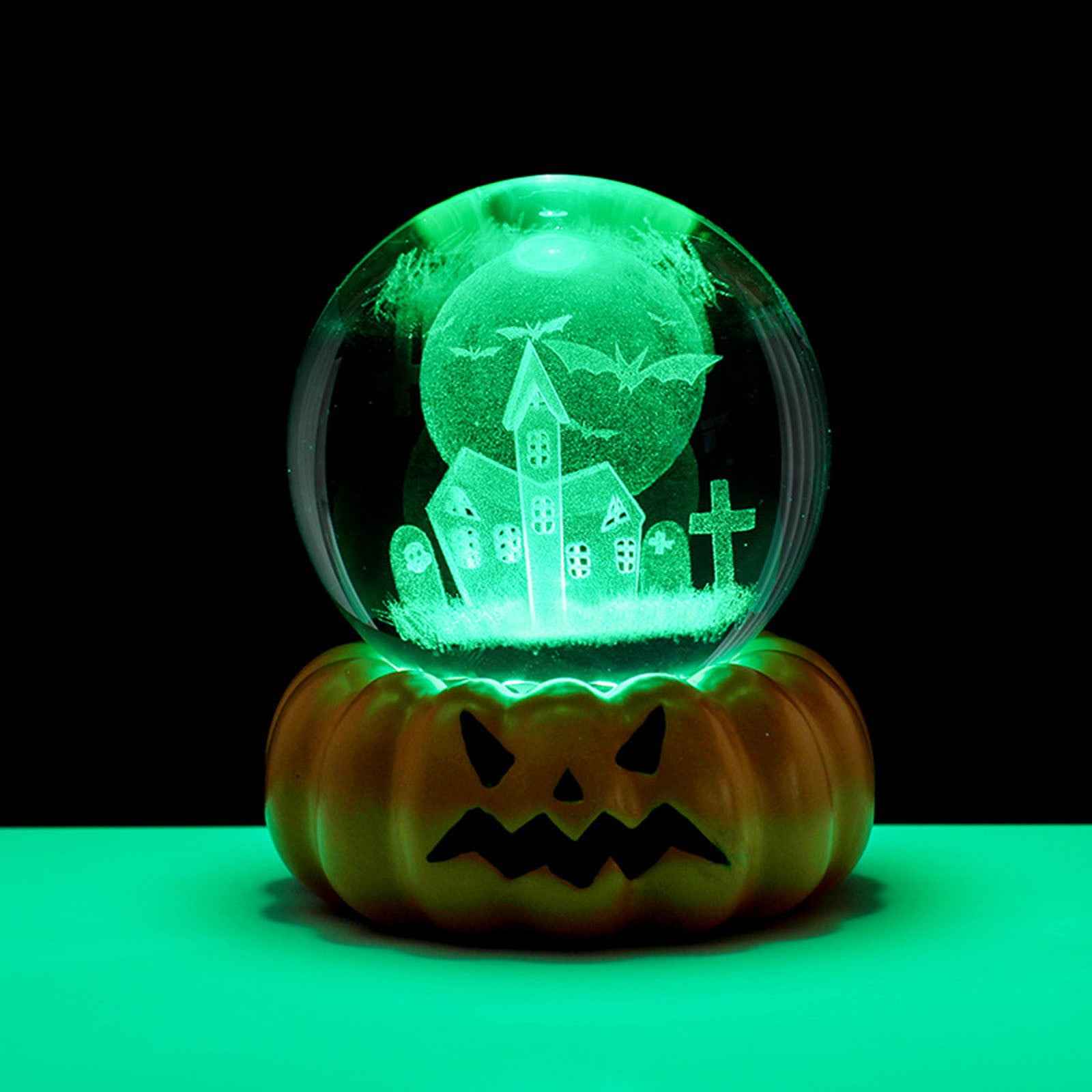 LED Glass Pumpkin Night Light with Dimmable Feature - Halloween Decor ...