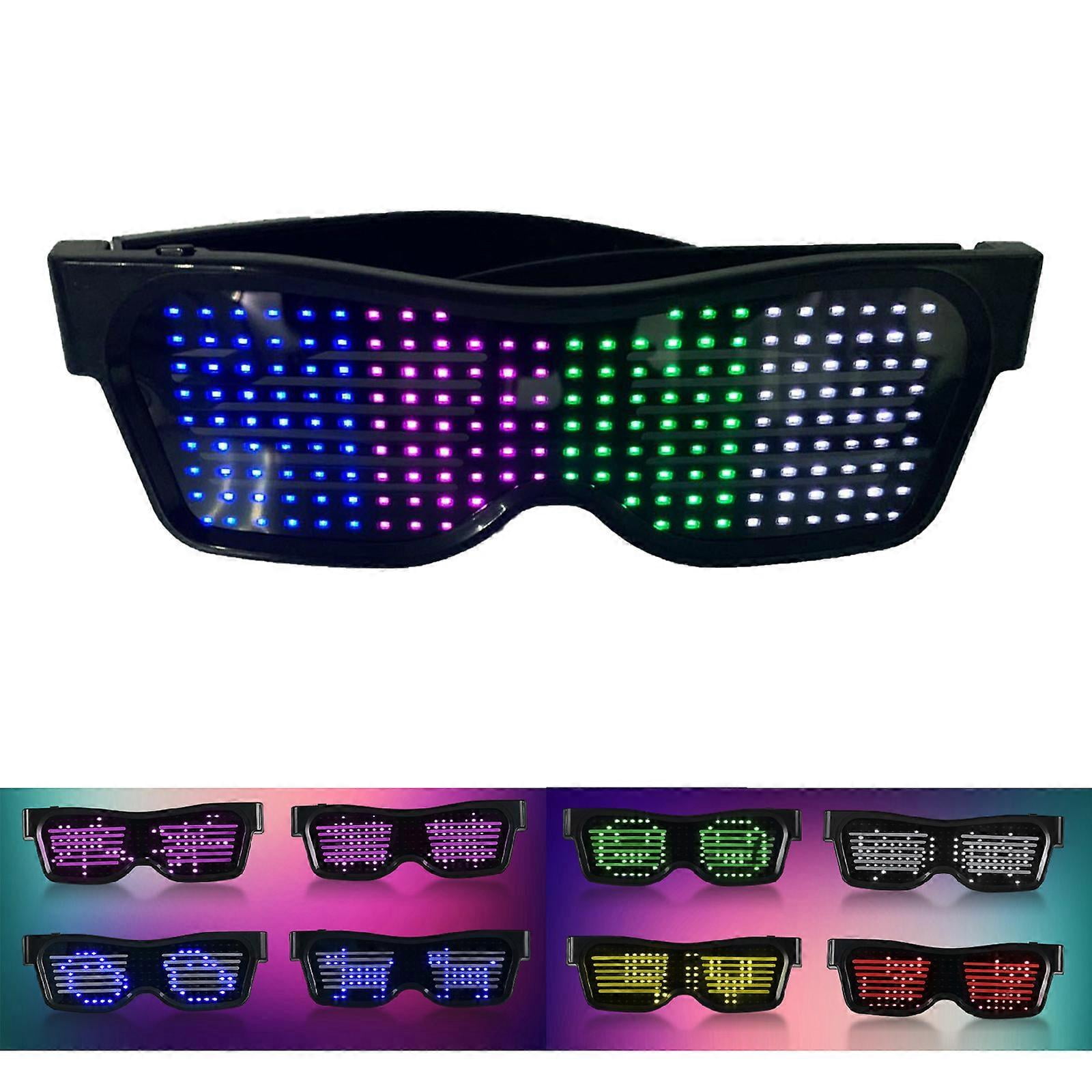 LED Glasses Customizable BT LED Glasses Colorful Light Glow Glasses DIY ...