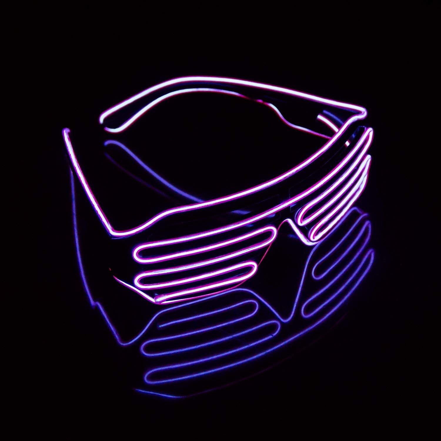 LED Glasses, Light Up Glasses Neon El Wire LED Light Up Eyeglasses ...