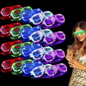 LED Glasses,Mardi Gras Party Glasses Glow in The Dark Light Up Glasses ...
