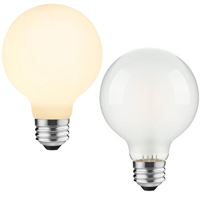 G25 LED Light Bulb, E26 Base, 6W, 2700K Soft White, Dimmable, 2 Pack ...