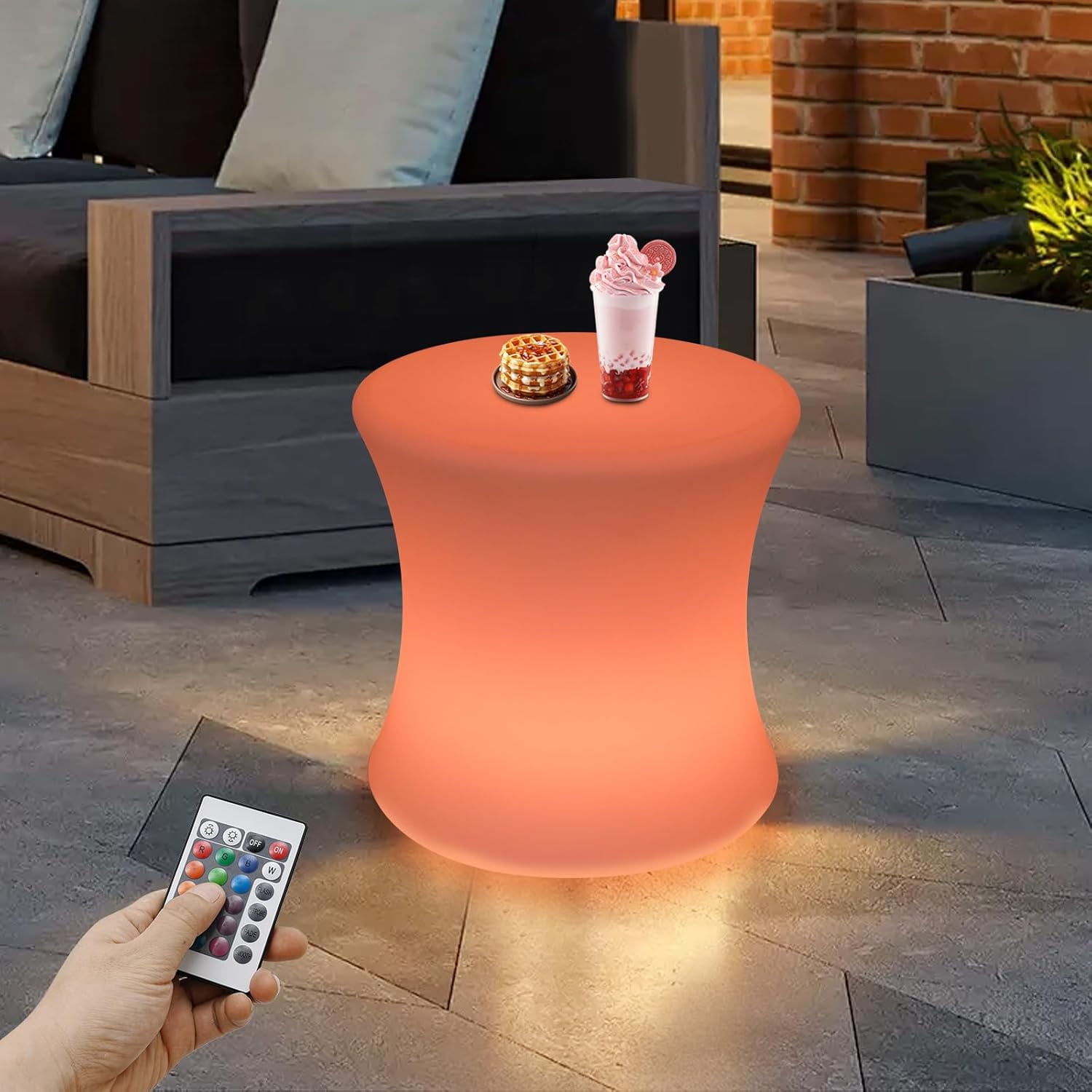 LED Glow Cube Chair, Waterproof 16 RGB Color Changing Cube Stool Seat ...