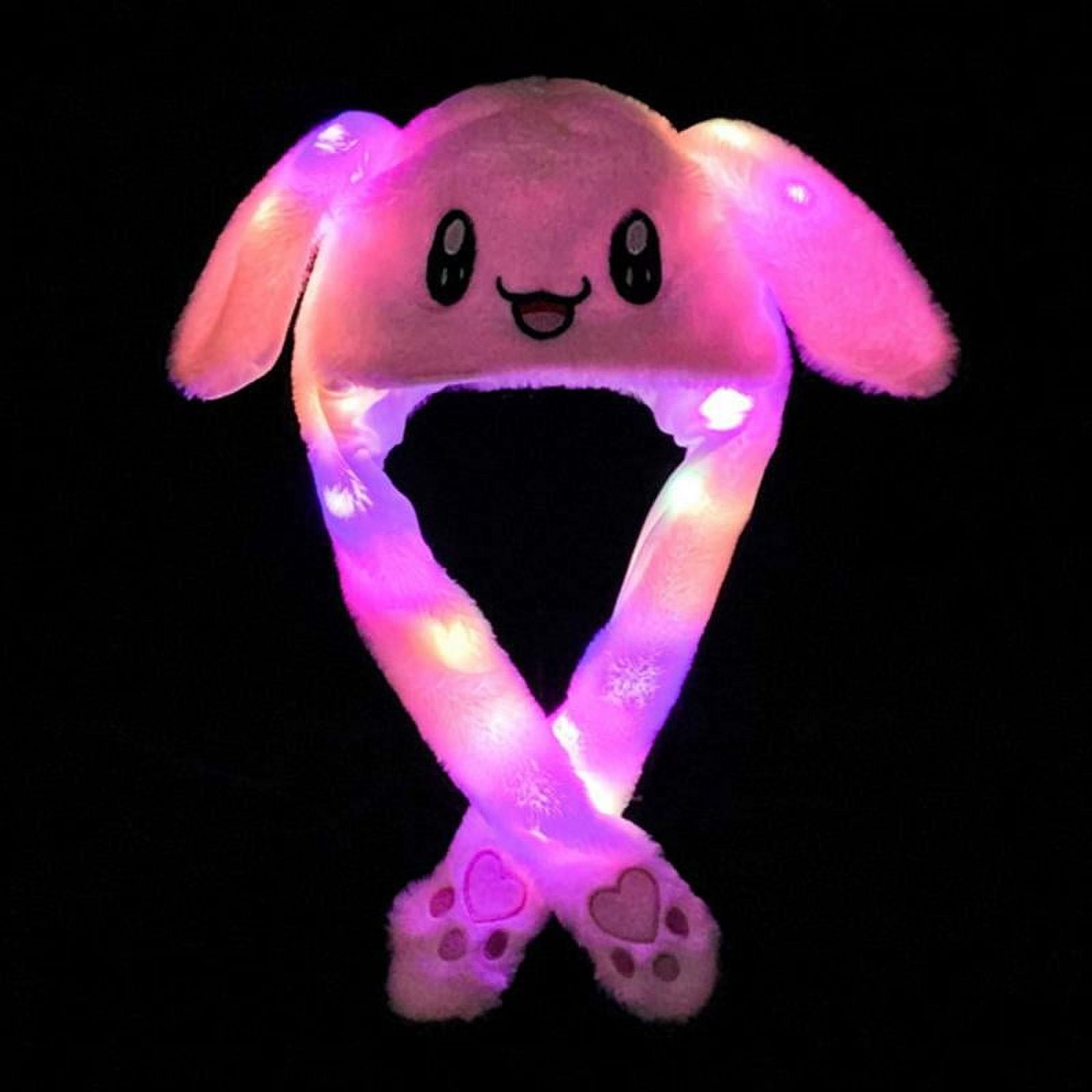 LED Glowing Animal Ears Hat Jumping Rabbit Hat Funny Glowing Ear Moving ...