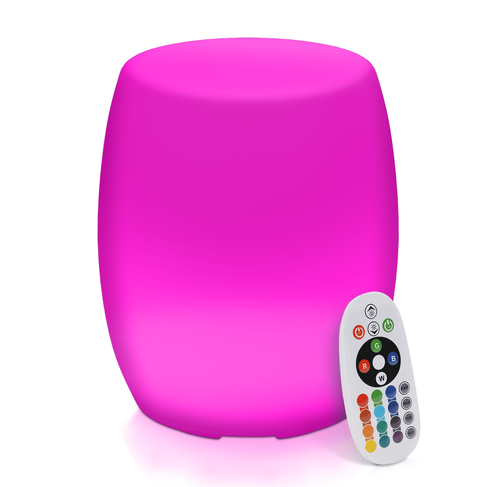 BEZT LED Glowing LED Round Drum Stool 18.5" High 16 RGB Color Changing ...